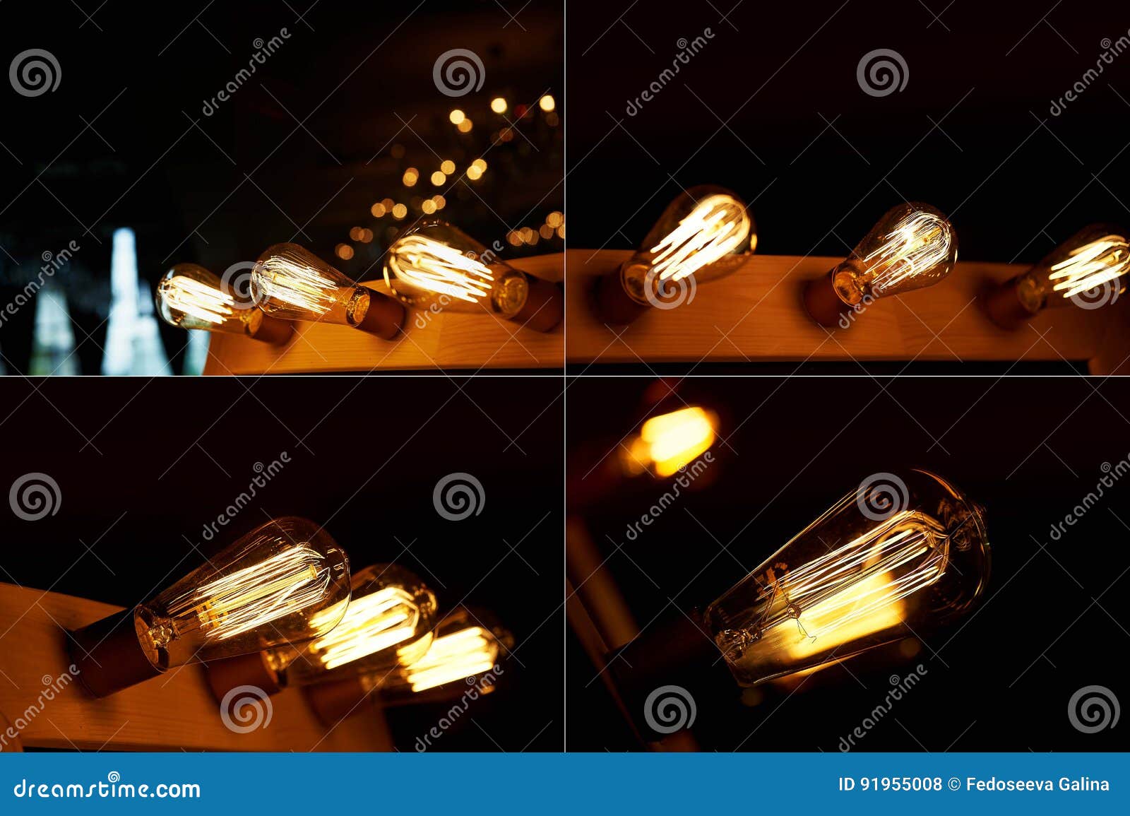 Edison Light Bulb Hanging on a Long Wire. Cozy Warm Yellow Light Stock ...