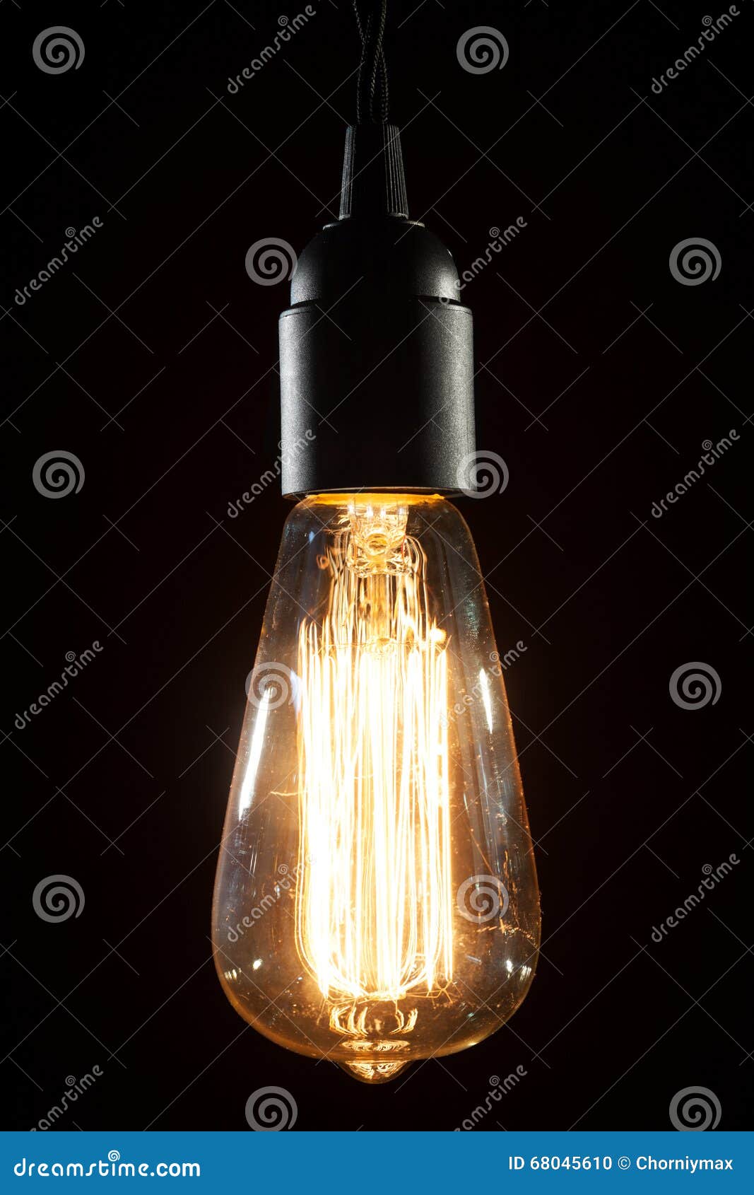 Edison Light Bulb on Wooden Background Stock Photo - Image of heat ...