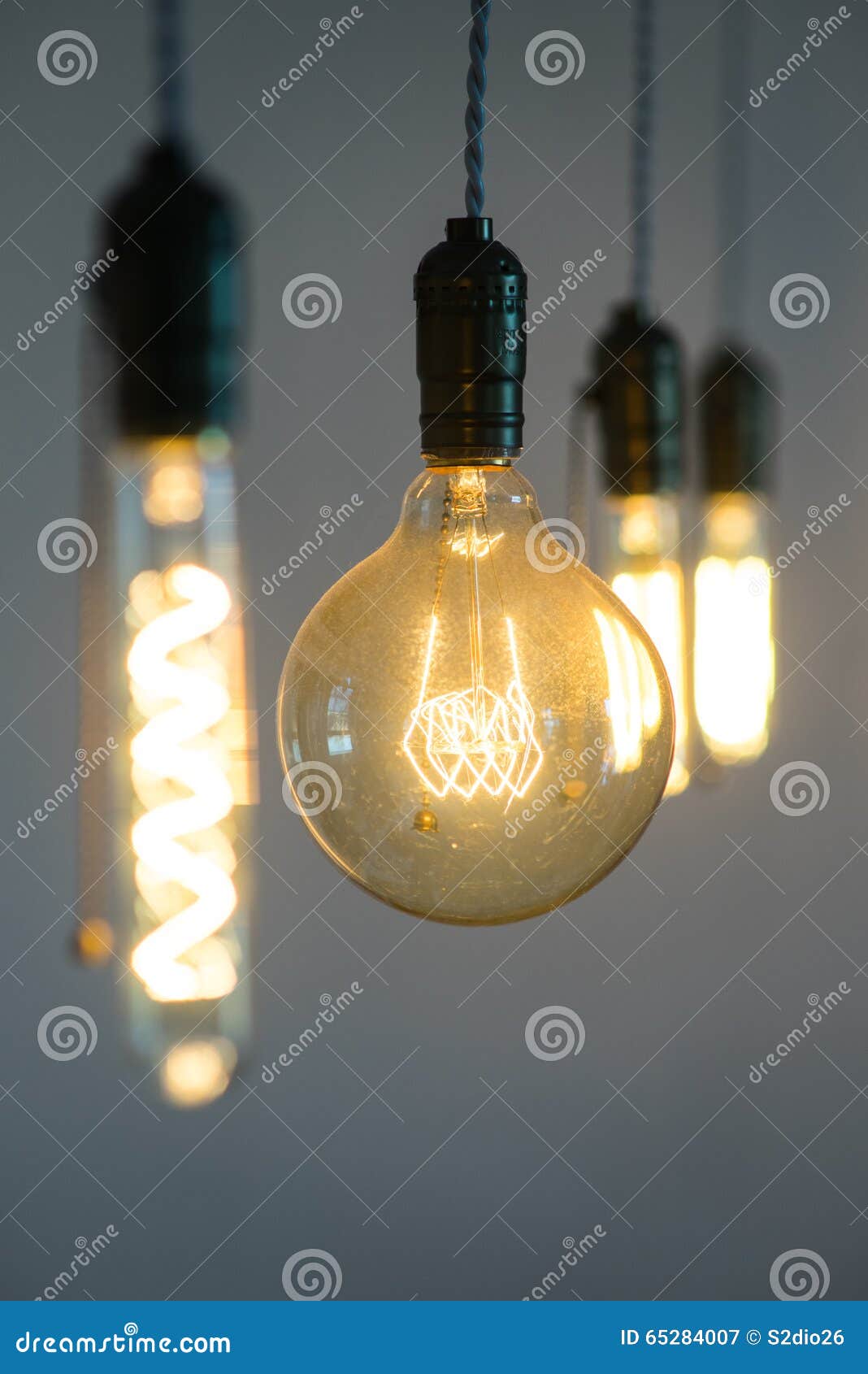 Edison lightbulbs details stock image. Image of four - 65284007
