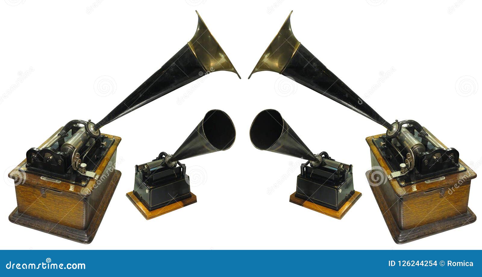 Edison Phonograph Sound Recorder and Player Gramophone Isolated Stock ...
