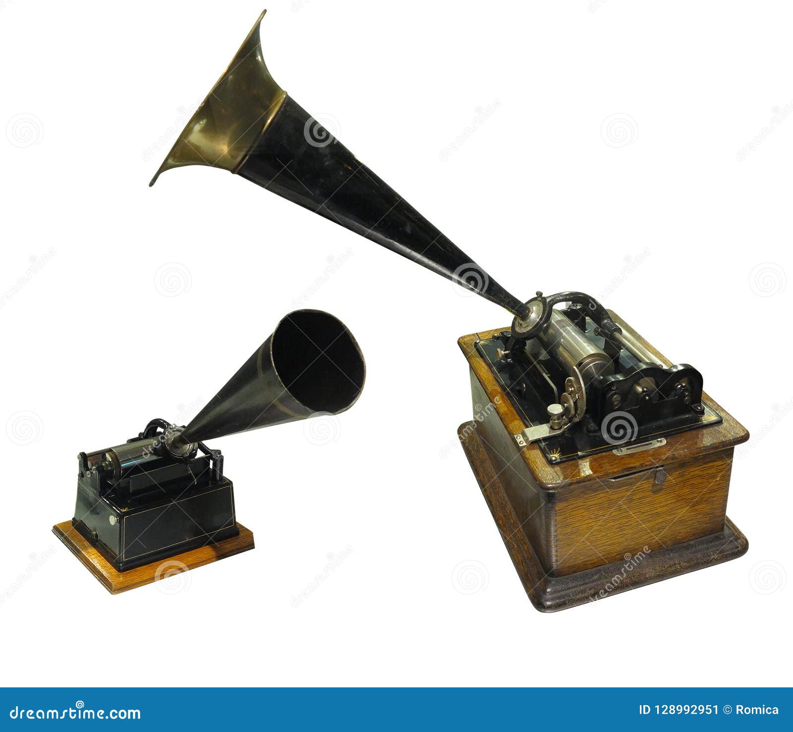 Edison Phonograph Sound Recorder and Player Gramophone Isolated Stock ...