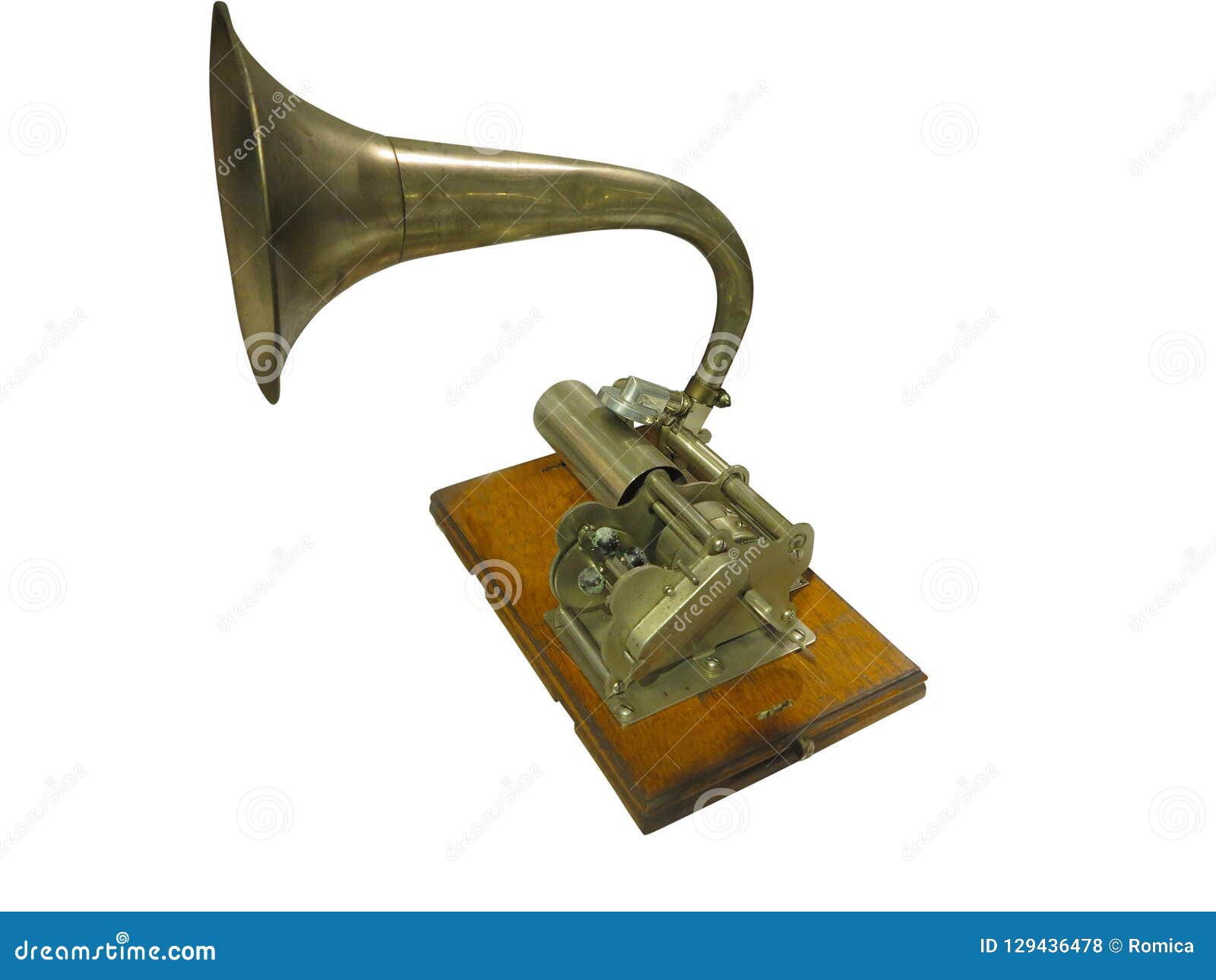 Edison Phonograph Sound Recorder and Player Gramophone Isolated Stock ...