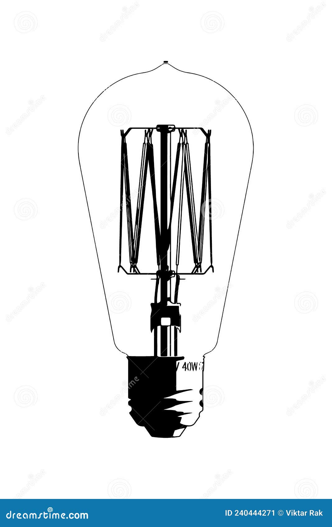 Edison`s Bulb. the Concept of a Revisited Old Idea Stock Vector ...