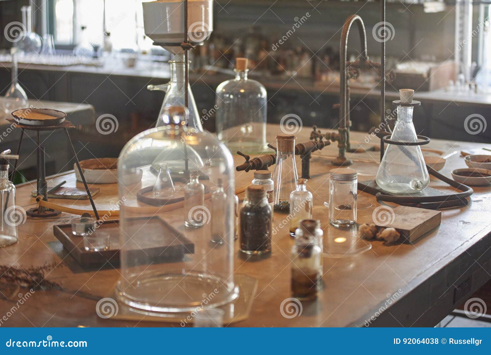 Edison`s chemistry lab stock photo. Image of experiment - 92064038