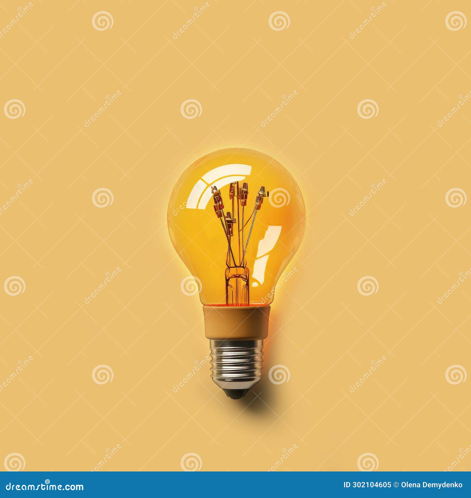 Edison S Lamp. Decorative Incandescent Lamp. Light Bulb on a Yellow ...