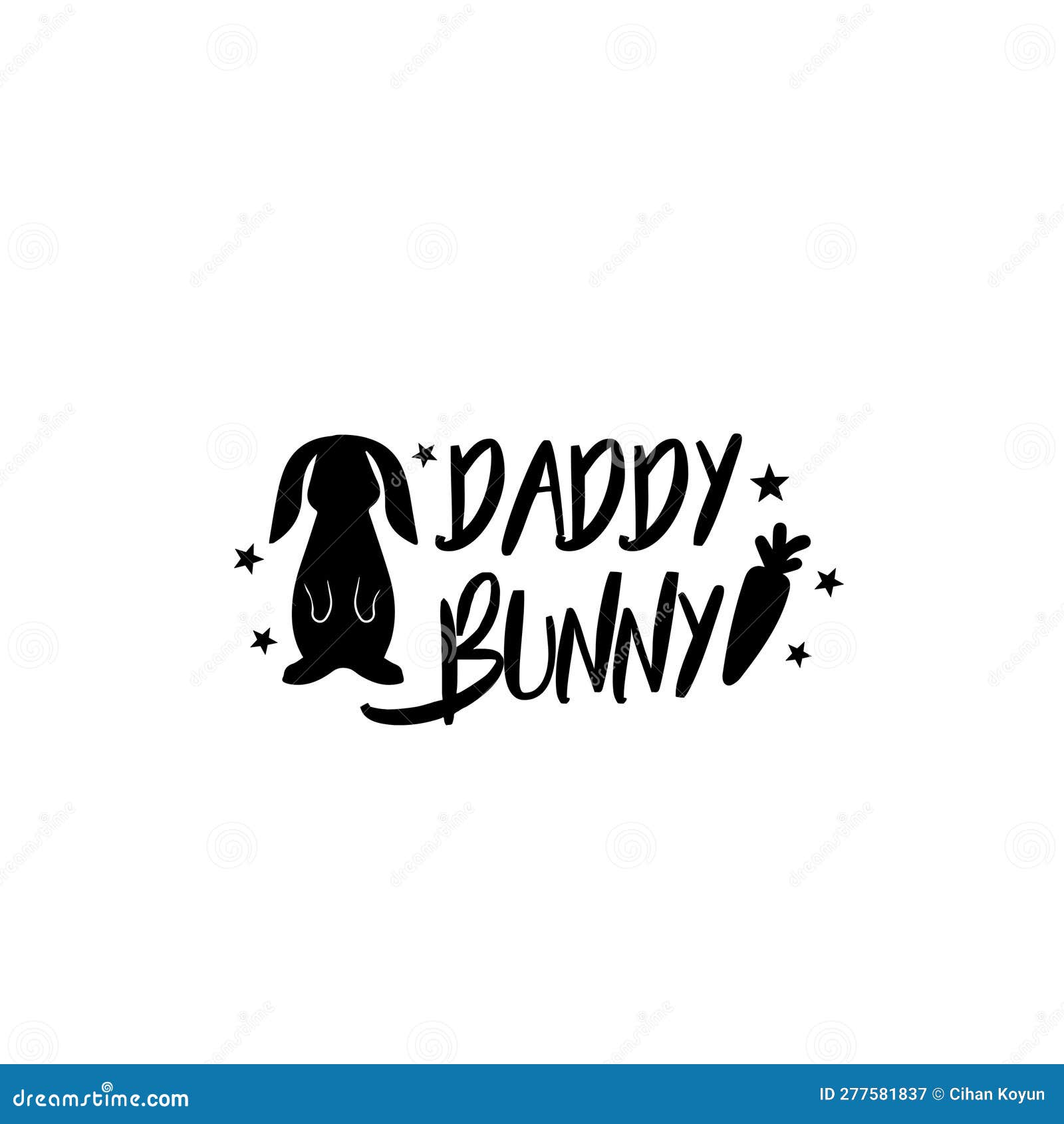Daddy Bunny - Cute Easter Bunny Design, Funny Hand Drawn Doodle ...