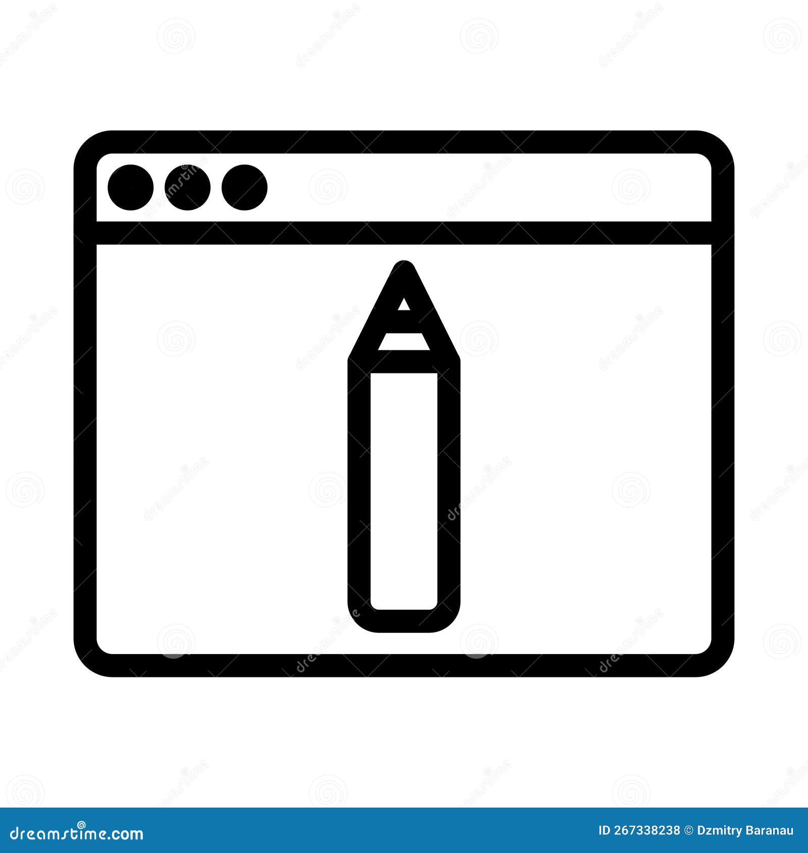 Edit App Icon Line Isolated on White Background. Black Flat Thin Icon ...