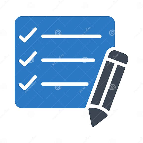 Edit Checklist Glyph Color Vector Icon Stock Vector - Illustration of ...
