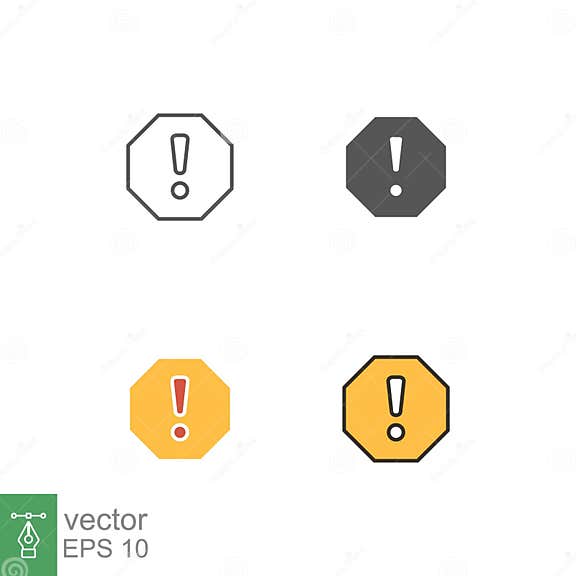 Exclamation Mark in Octagonal Shape for Hazard Warning Symbol. Beware ...