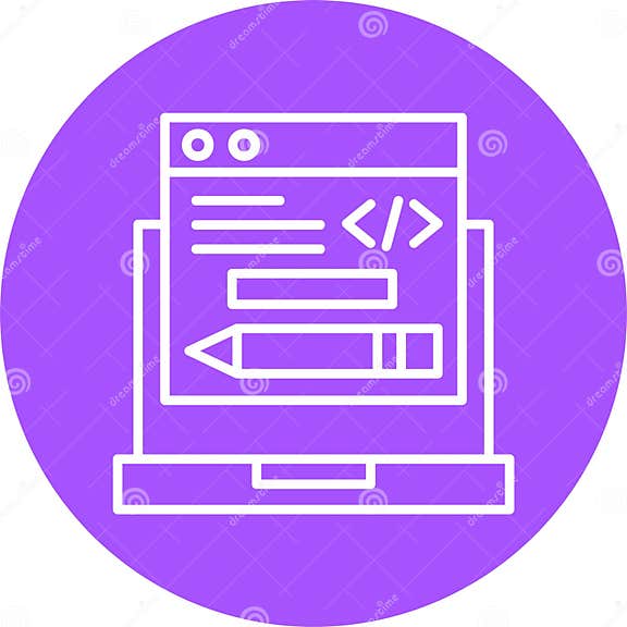 Edit Code Vector Icon Design Symbol Stock Illustration - Illustration ...