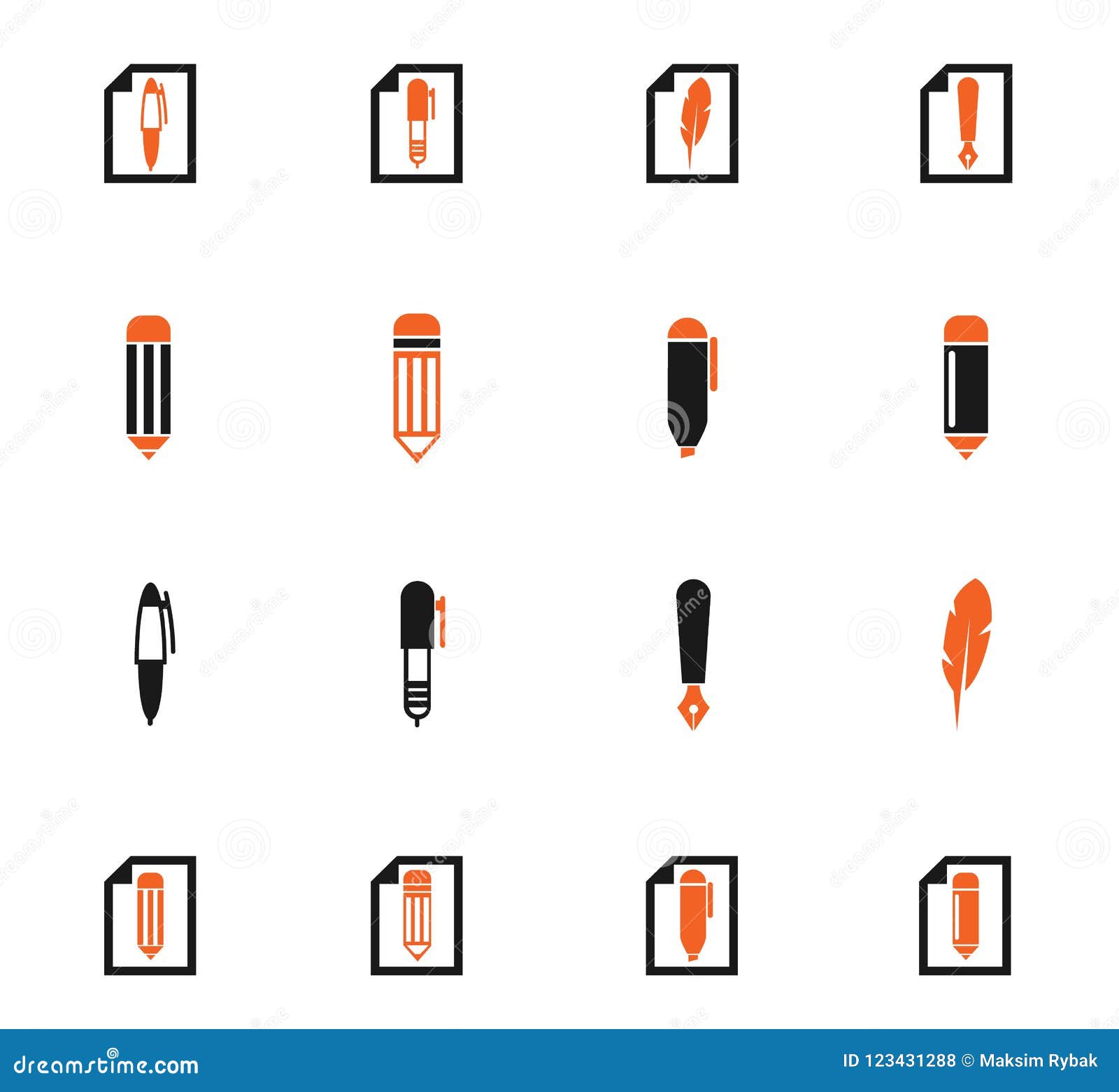Edit color icon set stock vector. Illustration of document - 123431288