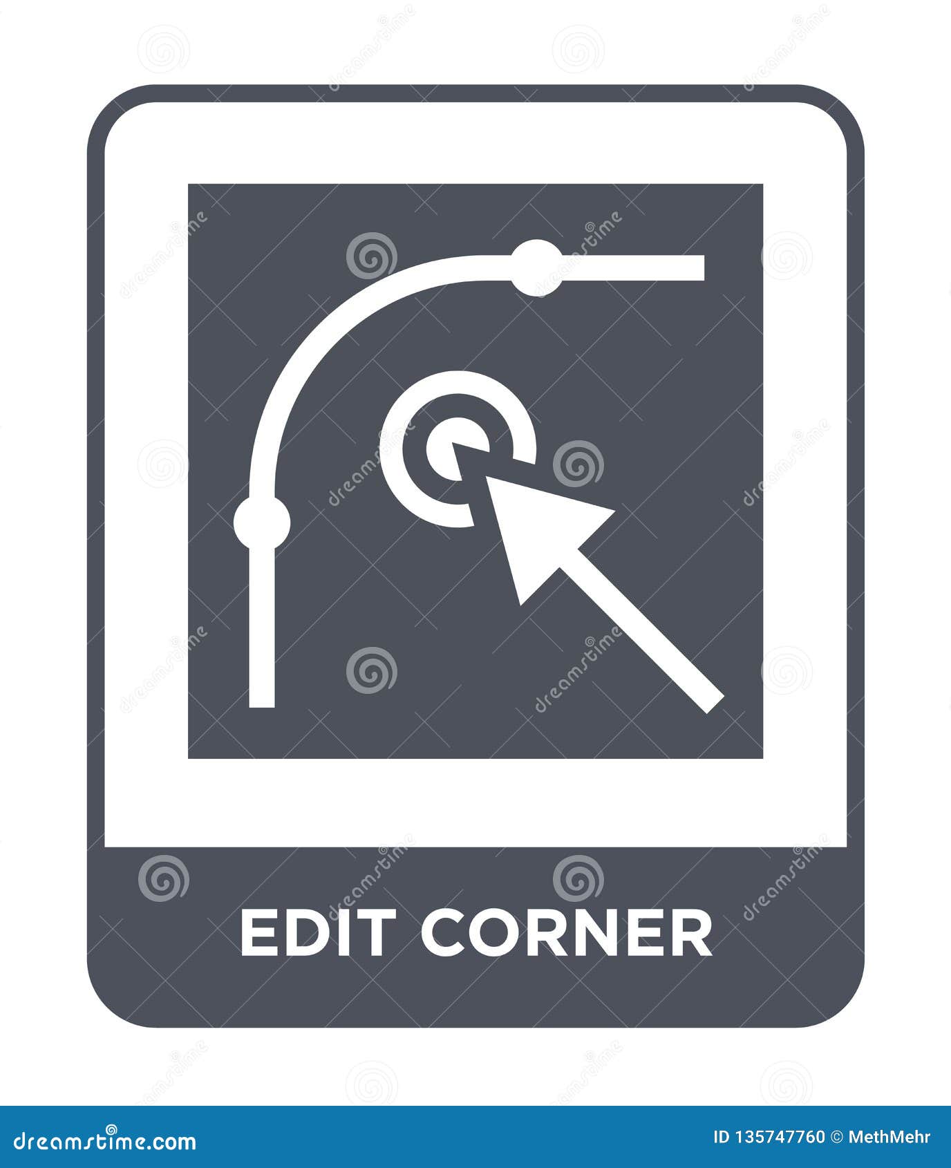 Edit Corner Icon in Trendy Design Style. Edit Corner Icon Isolated on ...