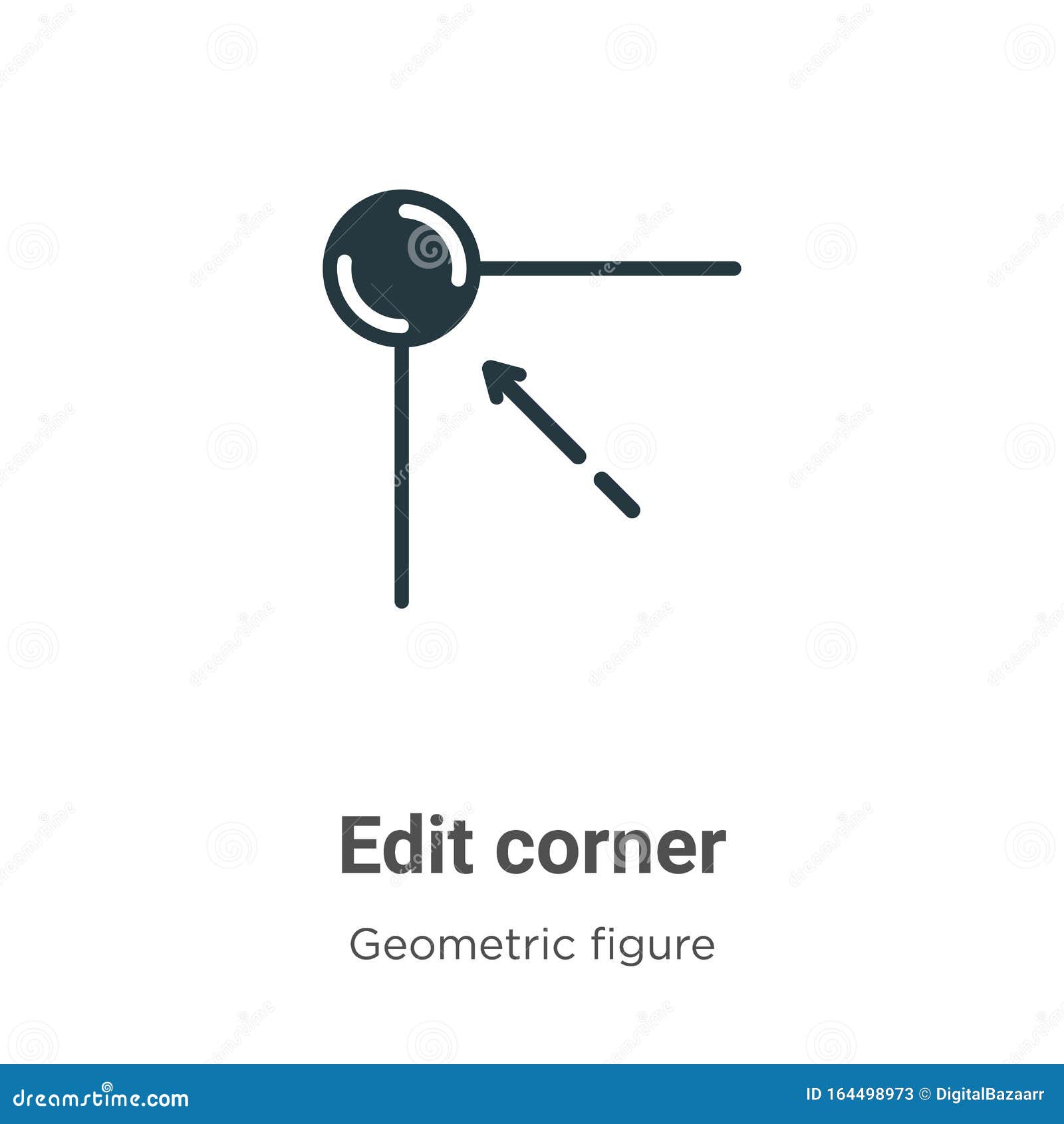 Edit Corner Vector Icon on White Background. Flat Vector Edit Corner ...