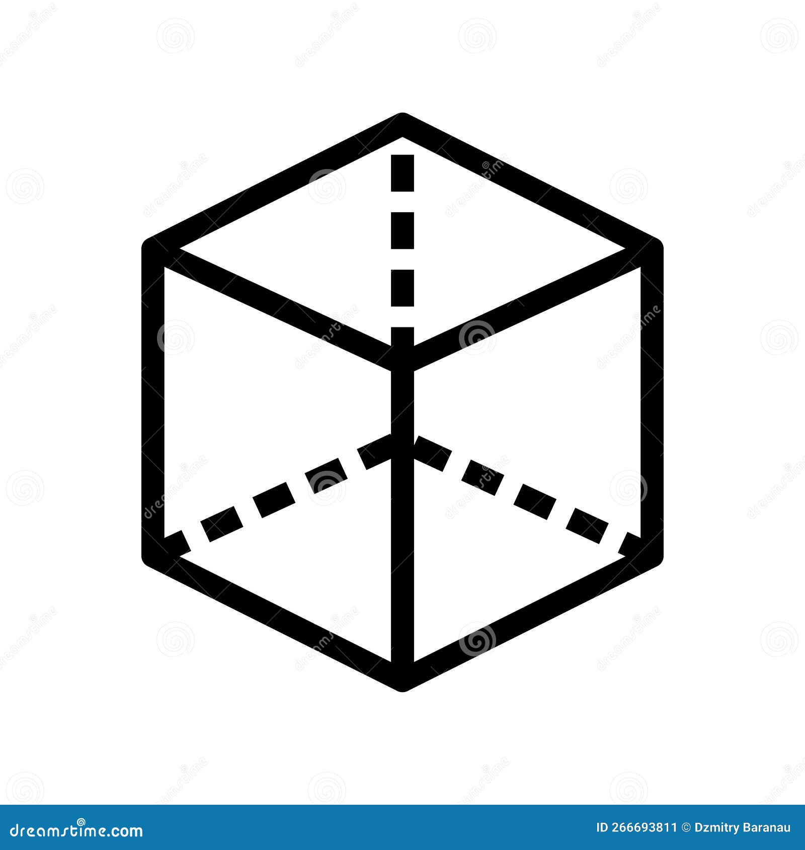 Edit Cube Line Icon Isolated on White Background. Black Flat Thin Icon ...