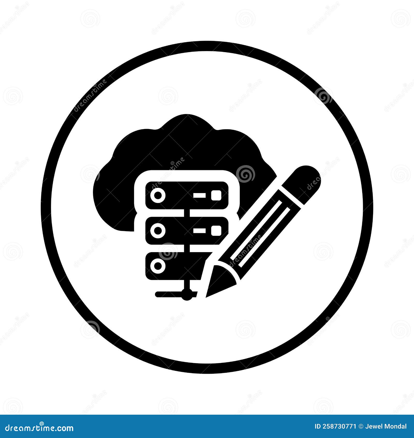 Edit, Database, Data Icon. Black Vector Graphics Stock Illustration ...