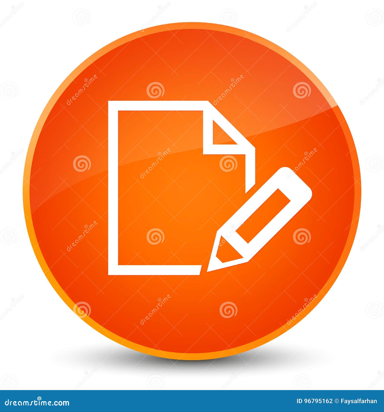 Edit Document Icon Elegant Orange Round Button Stock Illustration ...
