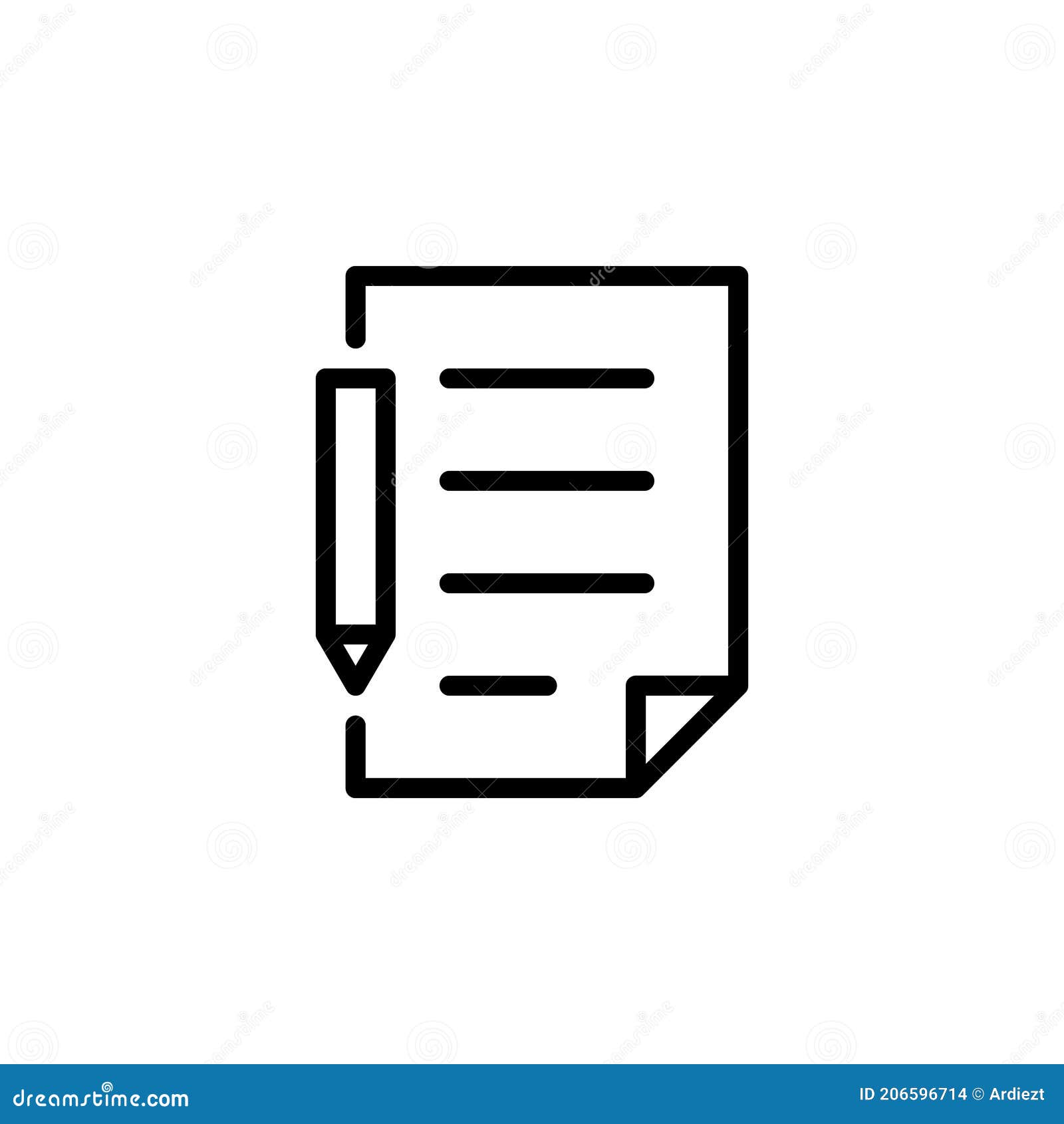 Edit Document Icon Flat Vector Illustration Stock Vector - Illustration ...