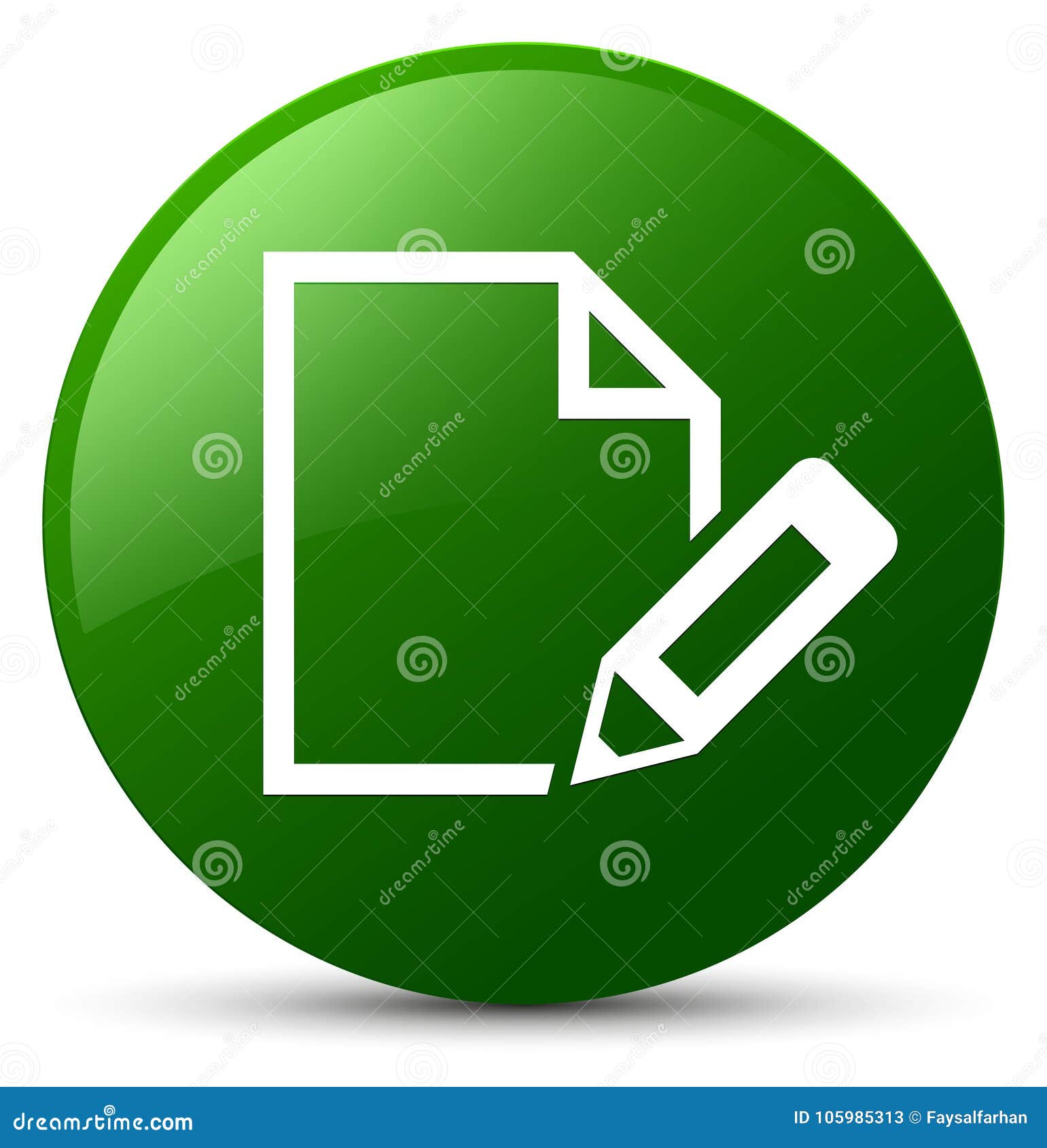 Edit Document Icon Green Round Button Stock Illustration - Illustration ...