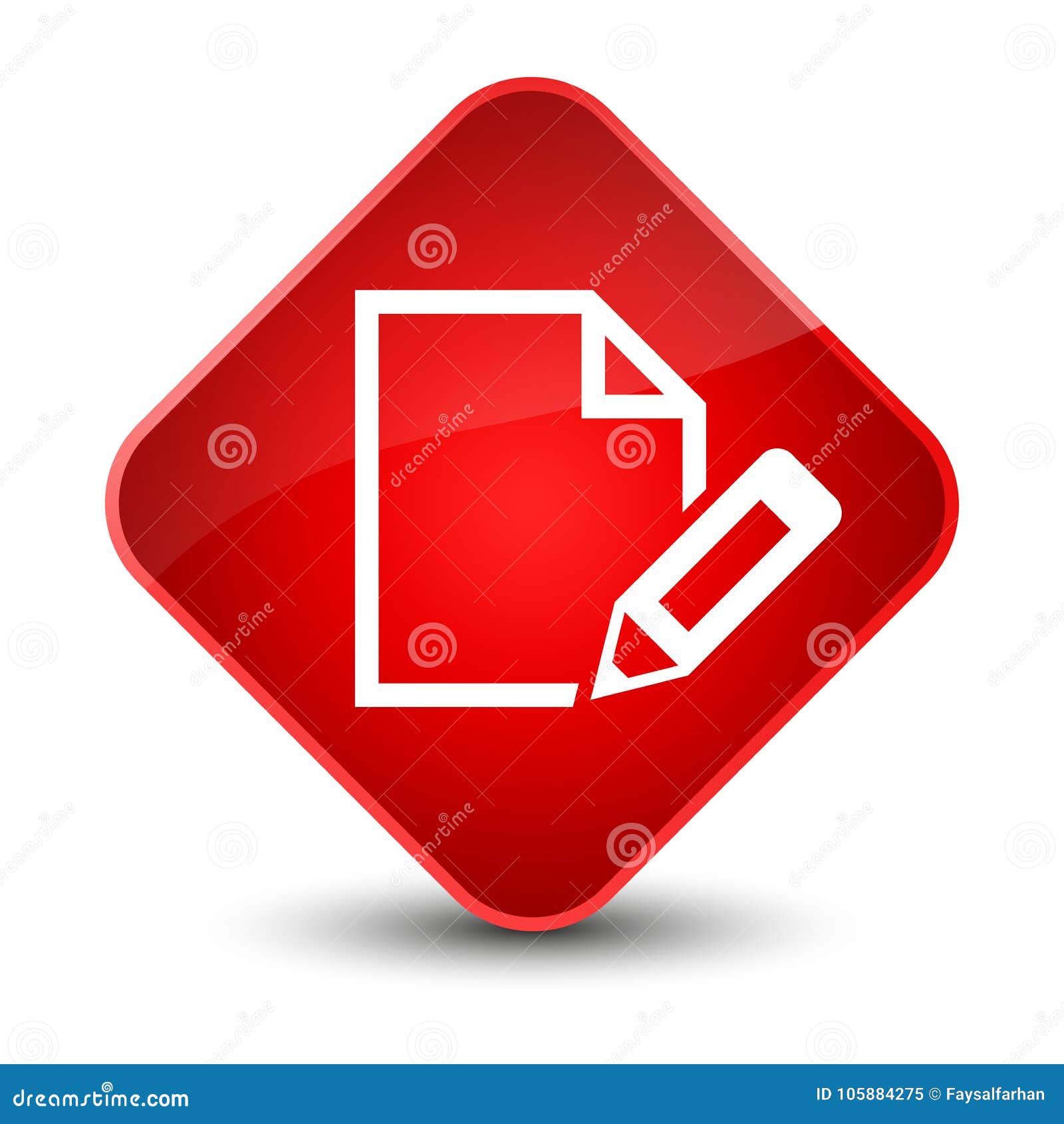 Edit Document Icon Elegant Red Diamond Button Stock Illustration ...