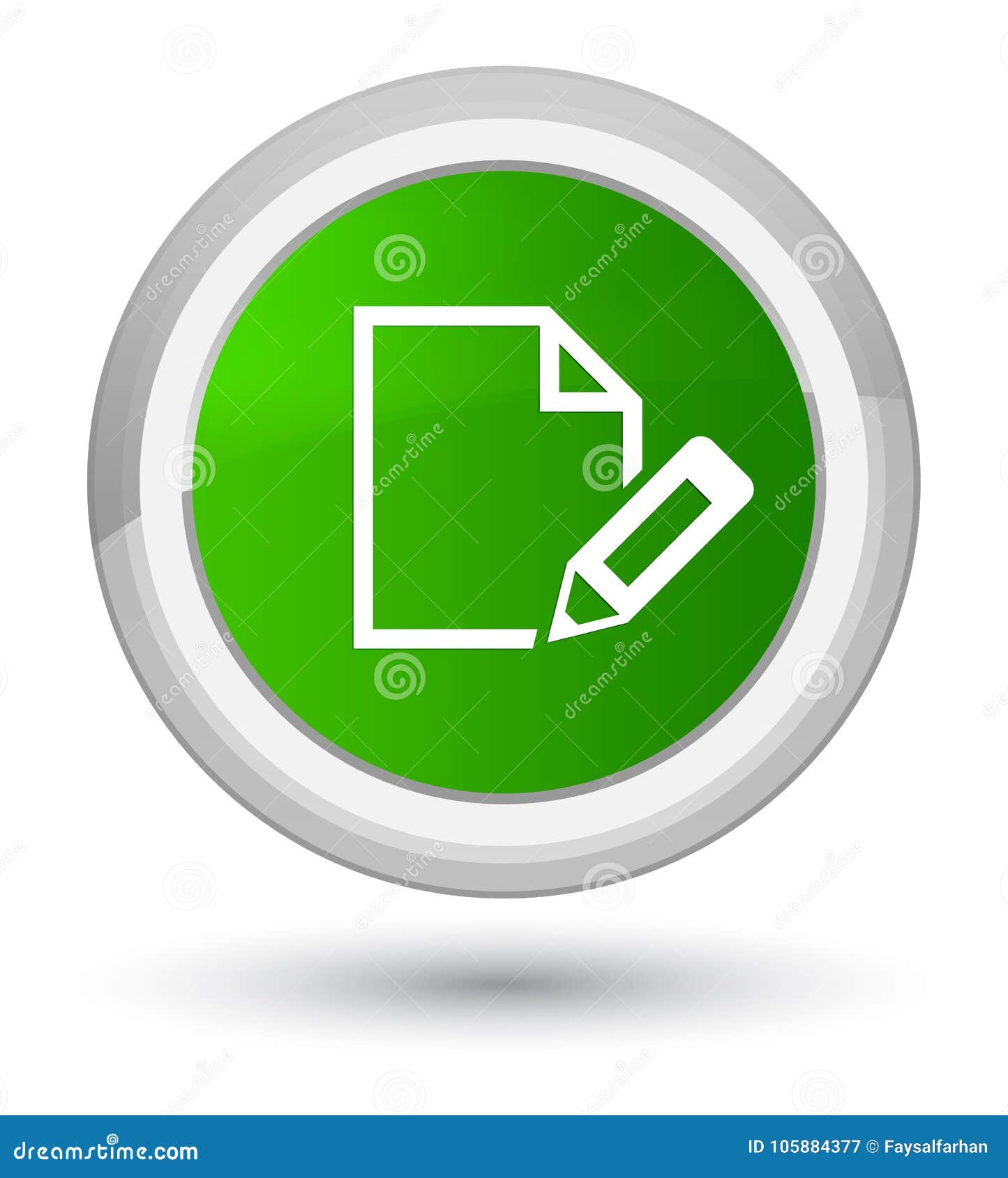 Edit Document Icon Prime Green Round Button Stock Illustration ...