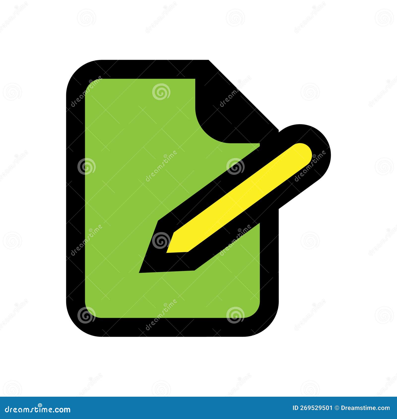 Edit Document Icon Line Isolated on White Background. Black Flat Thin ...