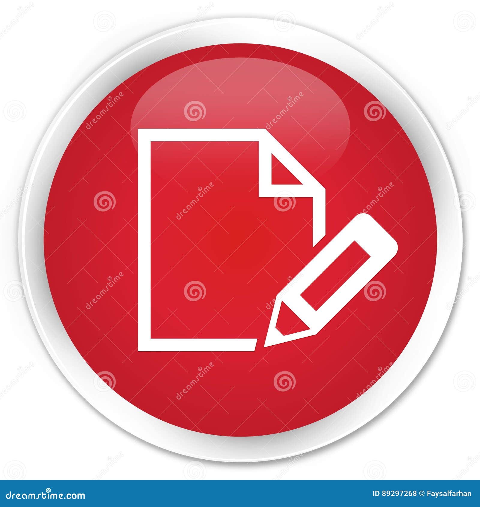 Edit Document Icon Premium Red Round Button Stock Illustration ...