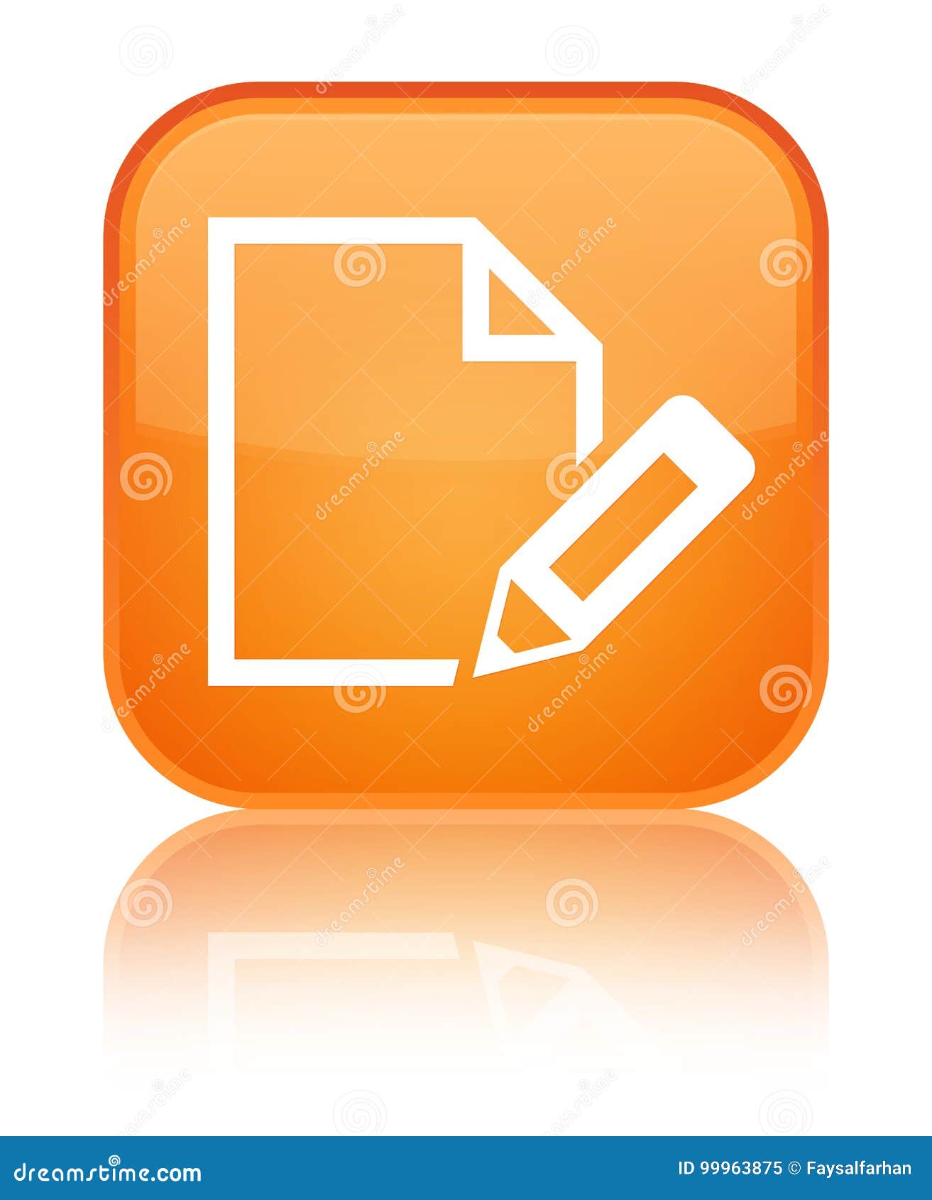 Edit Document Icon Special Orange Square Button Stock Illustration ...