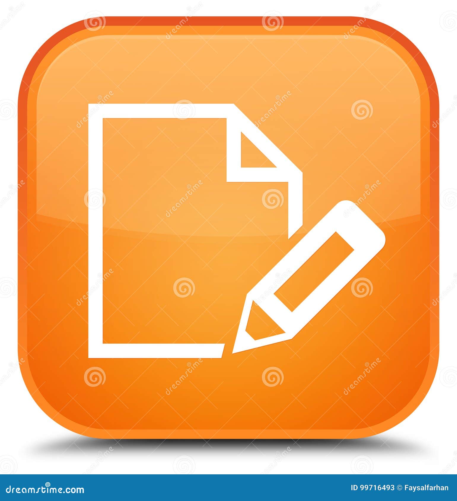 Edit Document Icon Special Orange Square Button Stock Illustration ...