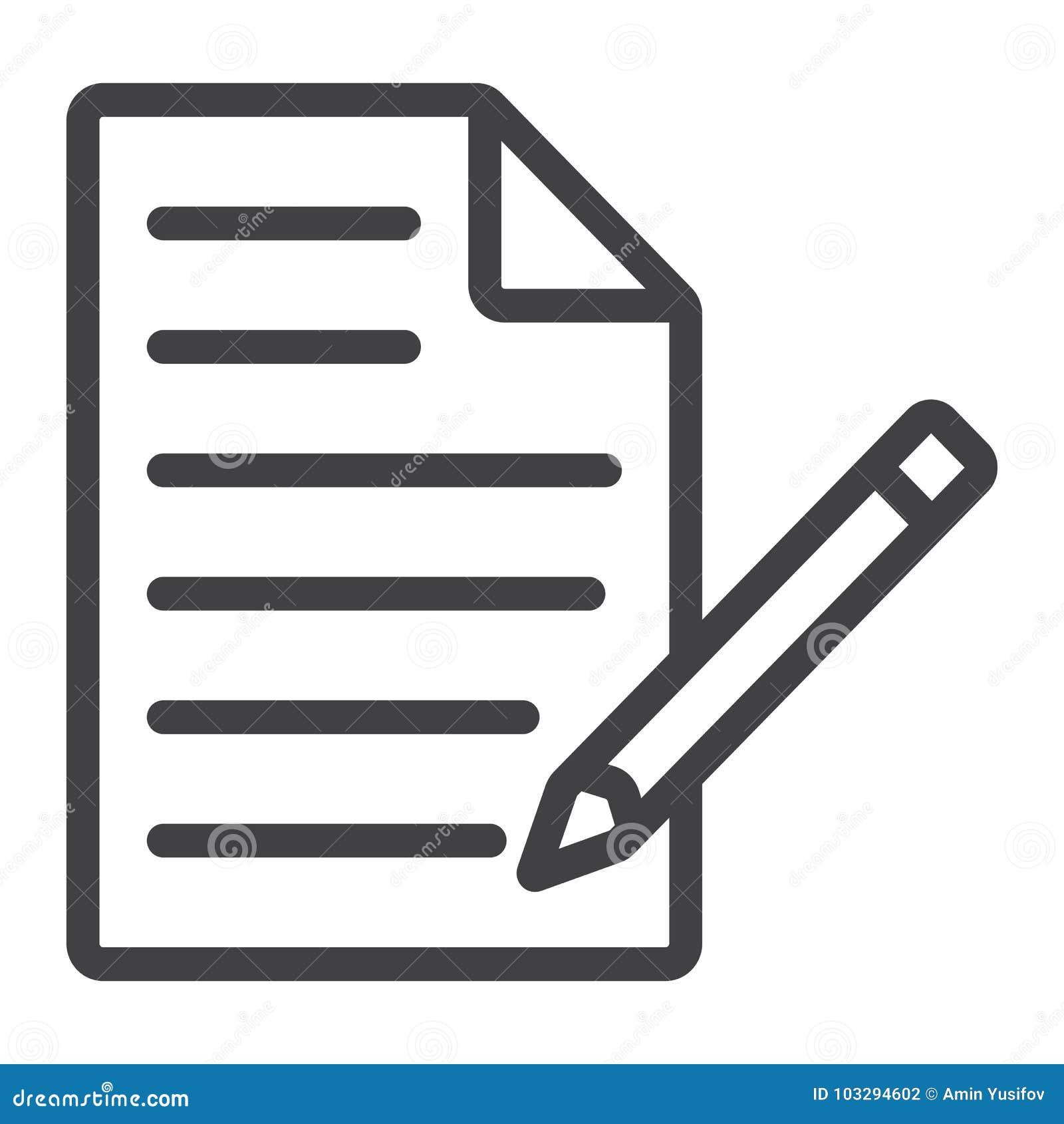 Edit Document Line Icon, Web and Mobile, Edit File Stock Vector ...