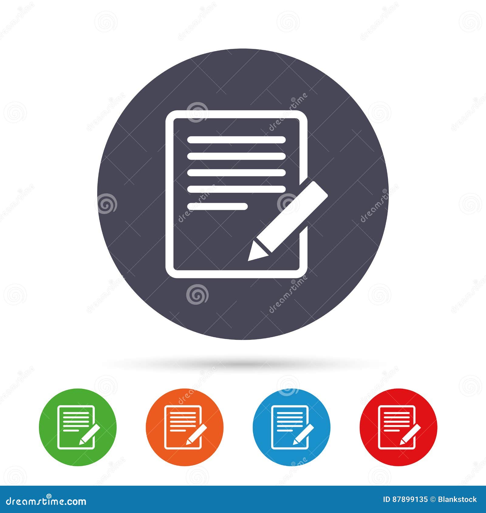 Edit Document Sign Icon. Edit Content Button Stock Vector ...