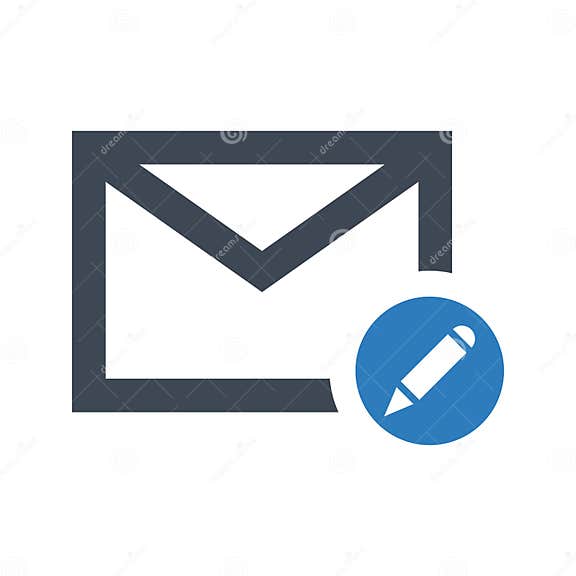 Edit Email Icon. Vector Graphics Stock Vector - Illustration of mail ...