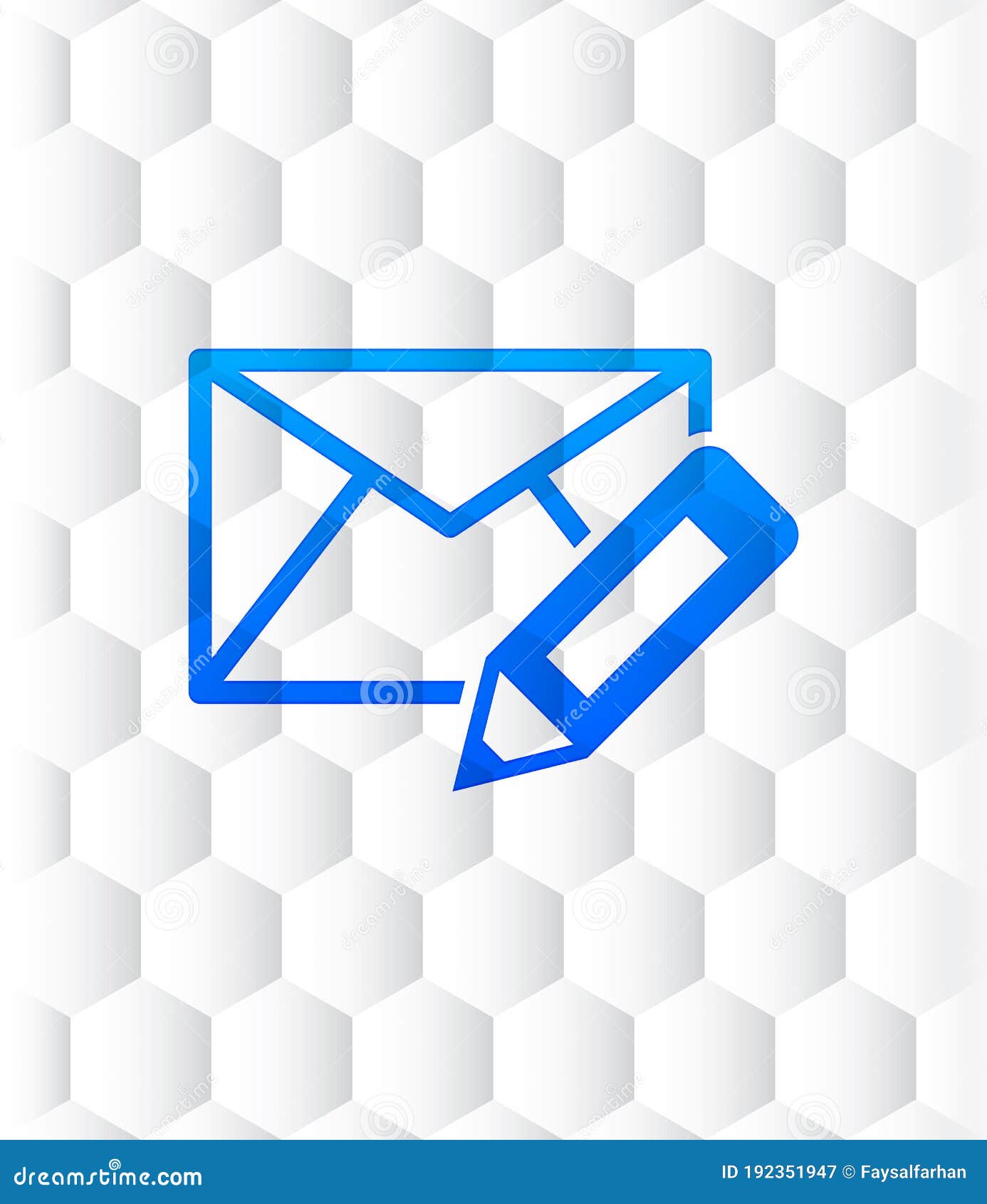 Edit Email Icon Hexagon Seamless Pattern Abstract White Background ...