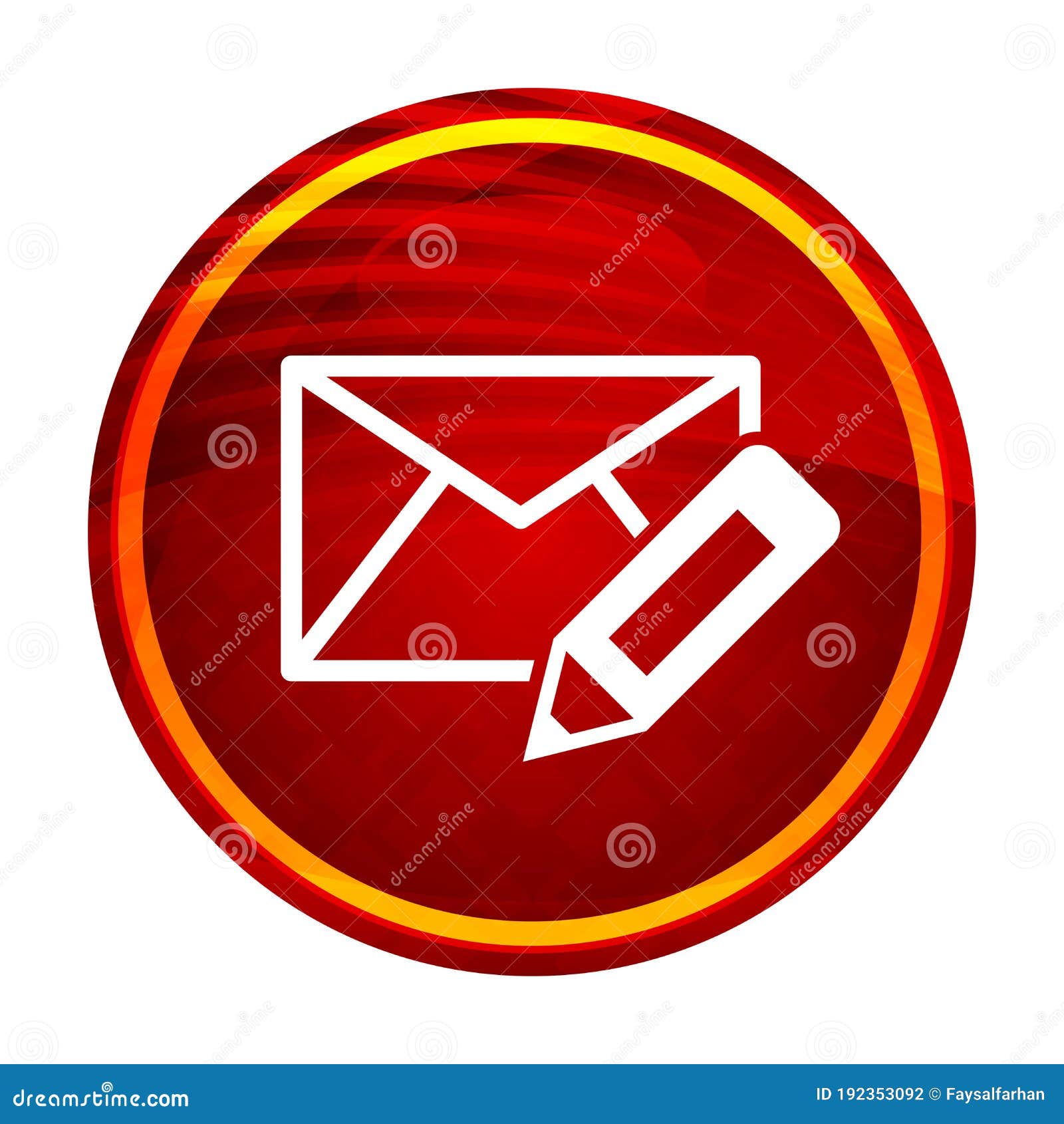 Edit Email Icon Creative Red Round Button Illustration Design Stock ...