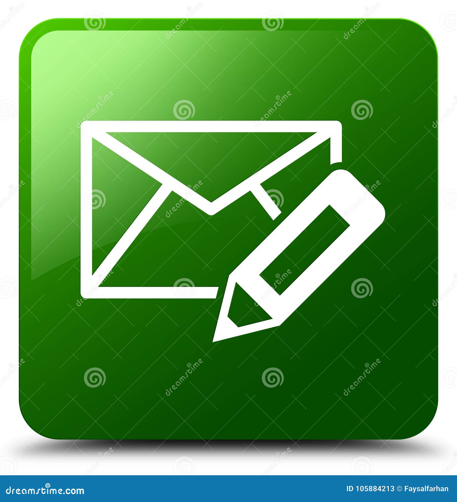 Edit Email Icon Green Square Button Stock Illustration - Illustration ...