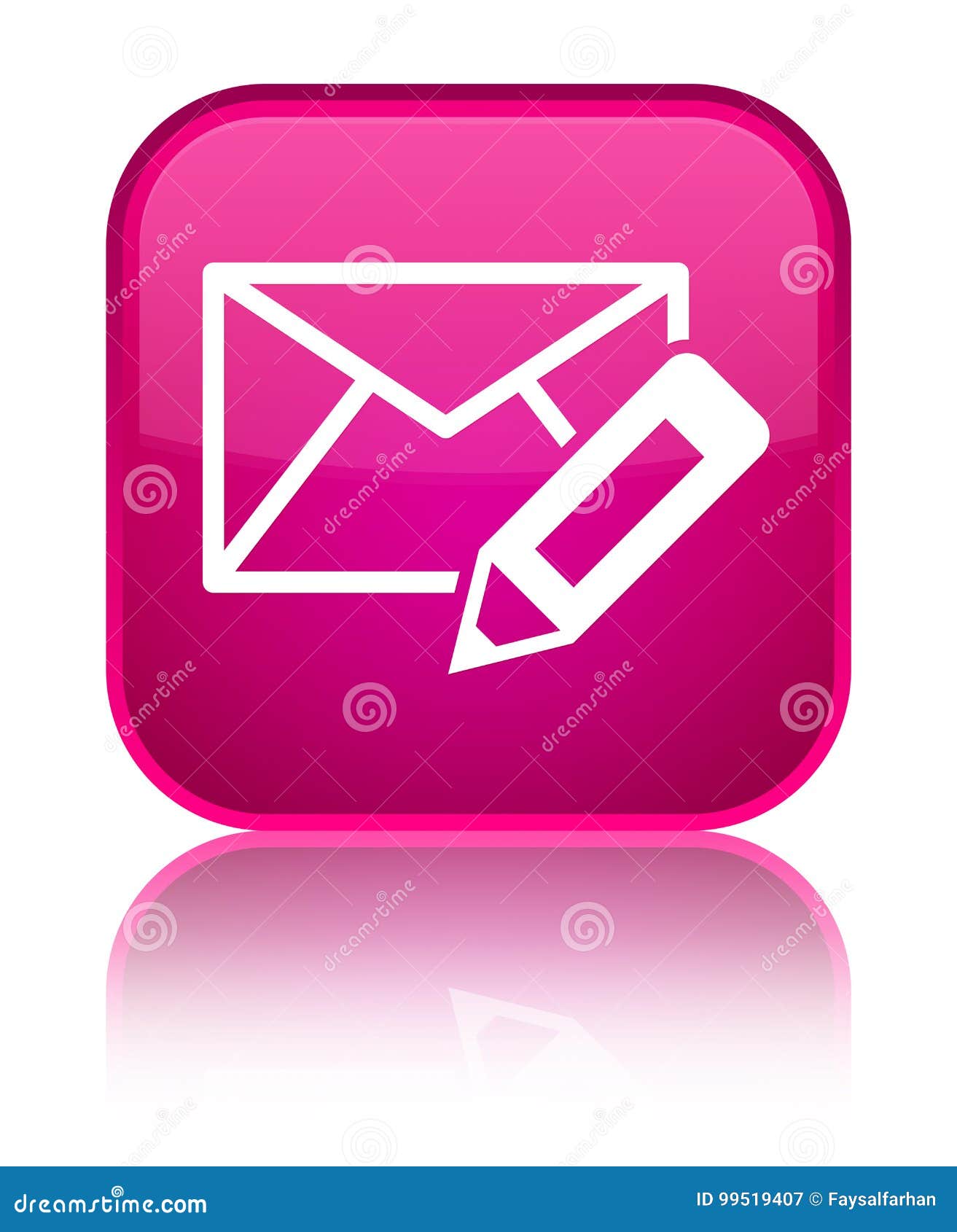 Edit Email Icon Special Pink Square Button Stock Illustration ...