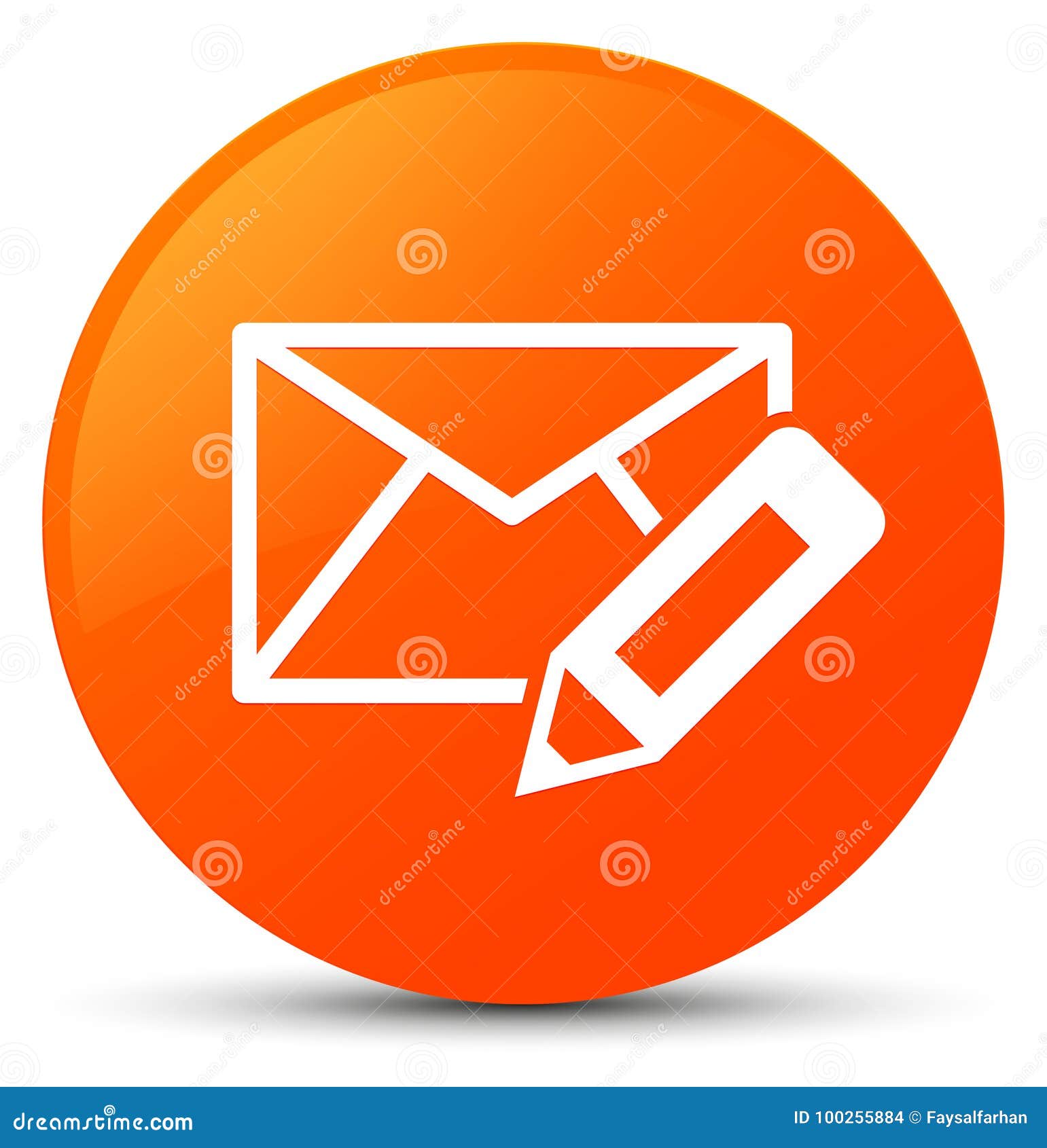Edit Email Icon Orange Round Button Stock Illustration - Illustration ...