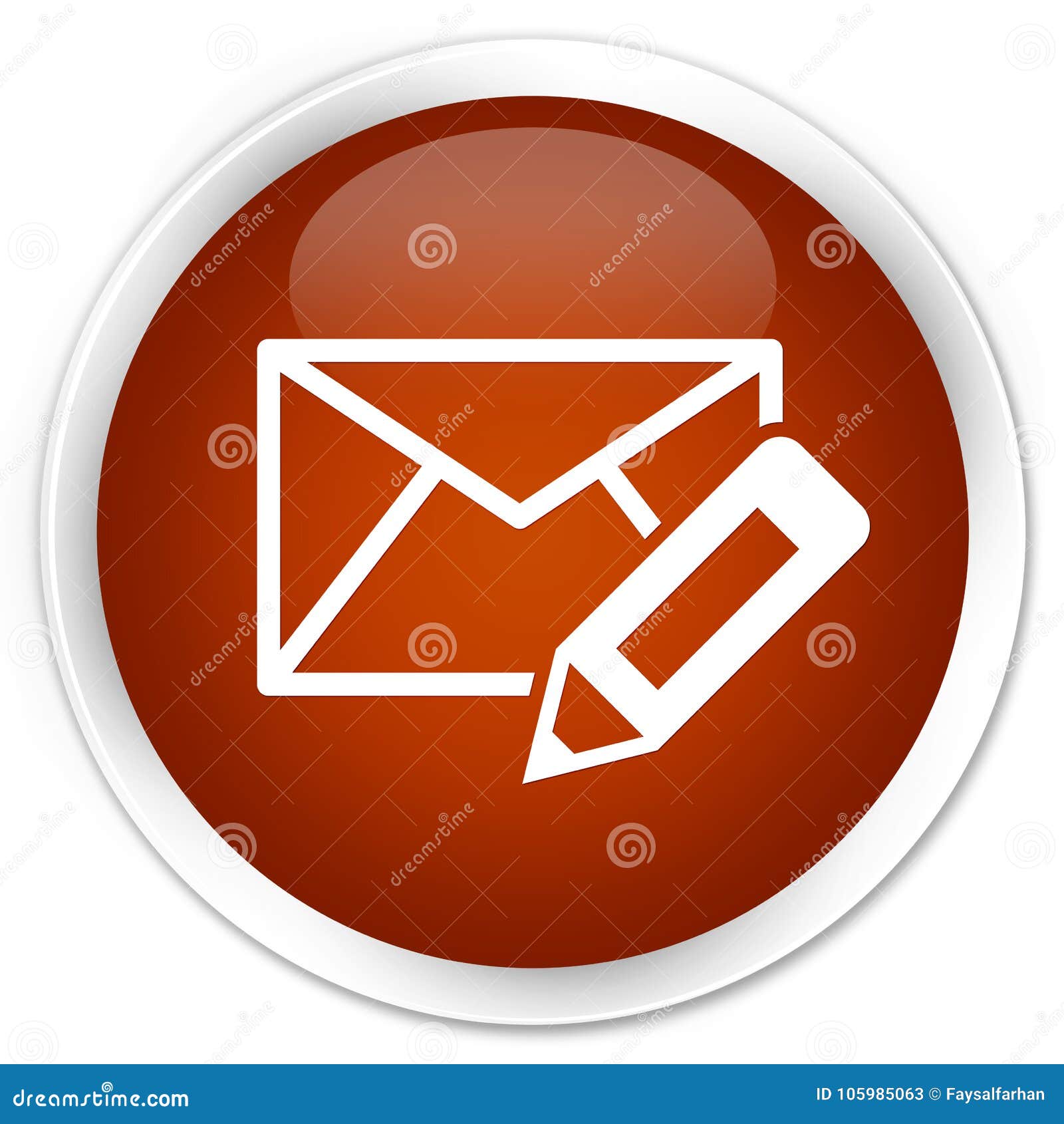 Edit Email Icon Premium Brown Round Button Stock Illustration ...