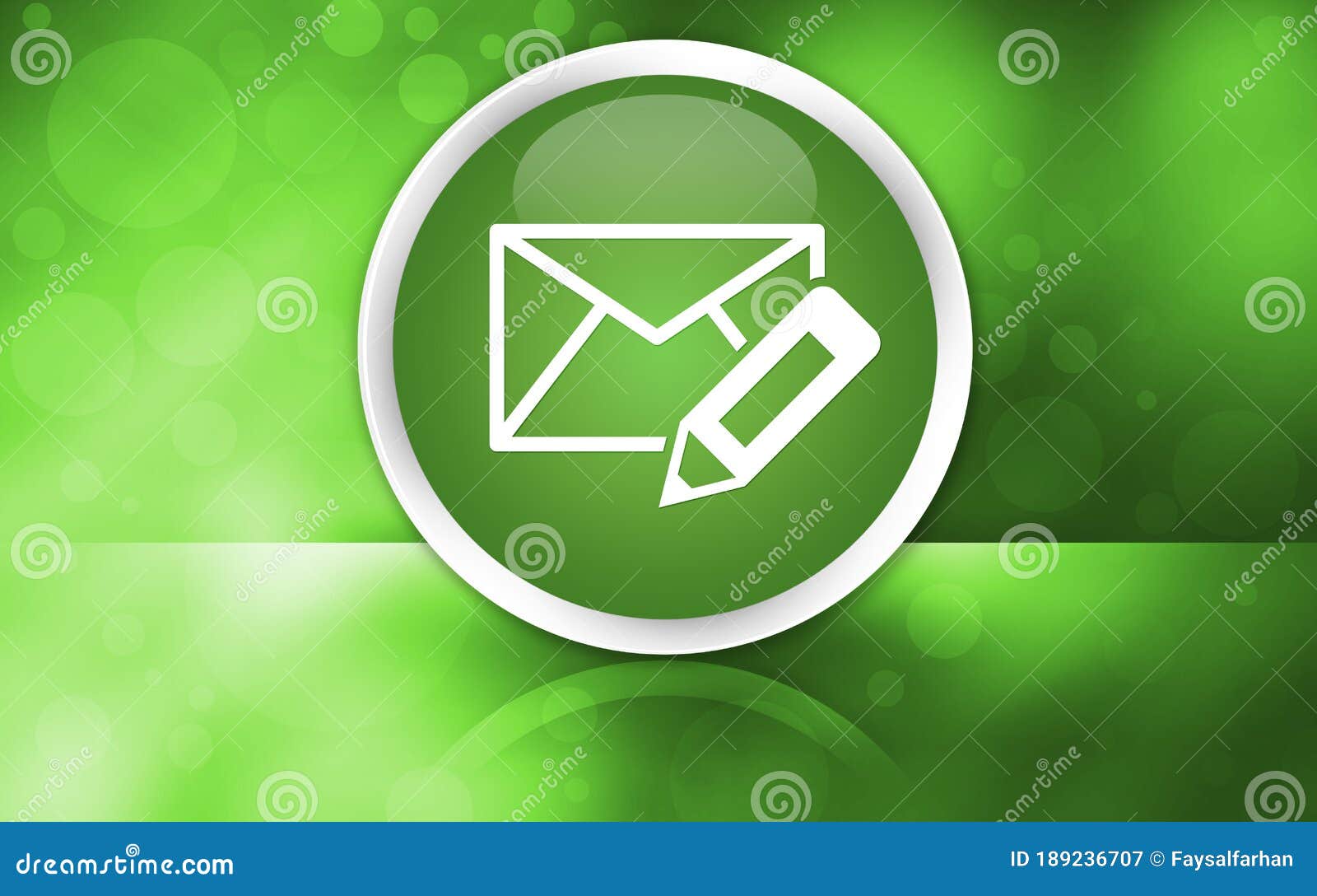 Edit Email Icon Premium Glossy Button Isolated on Abstract Shiny Green ...