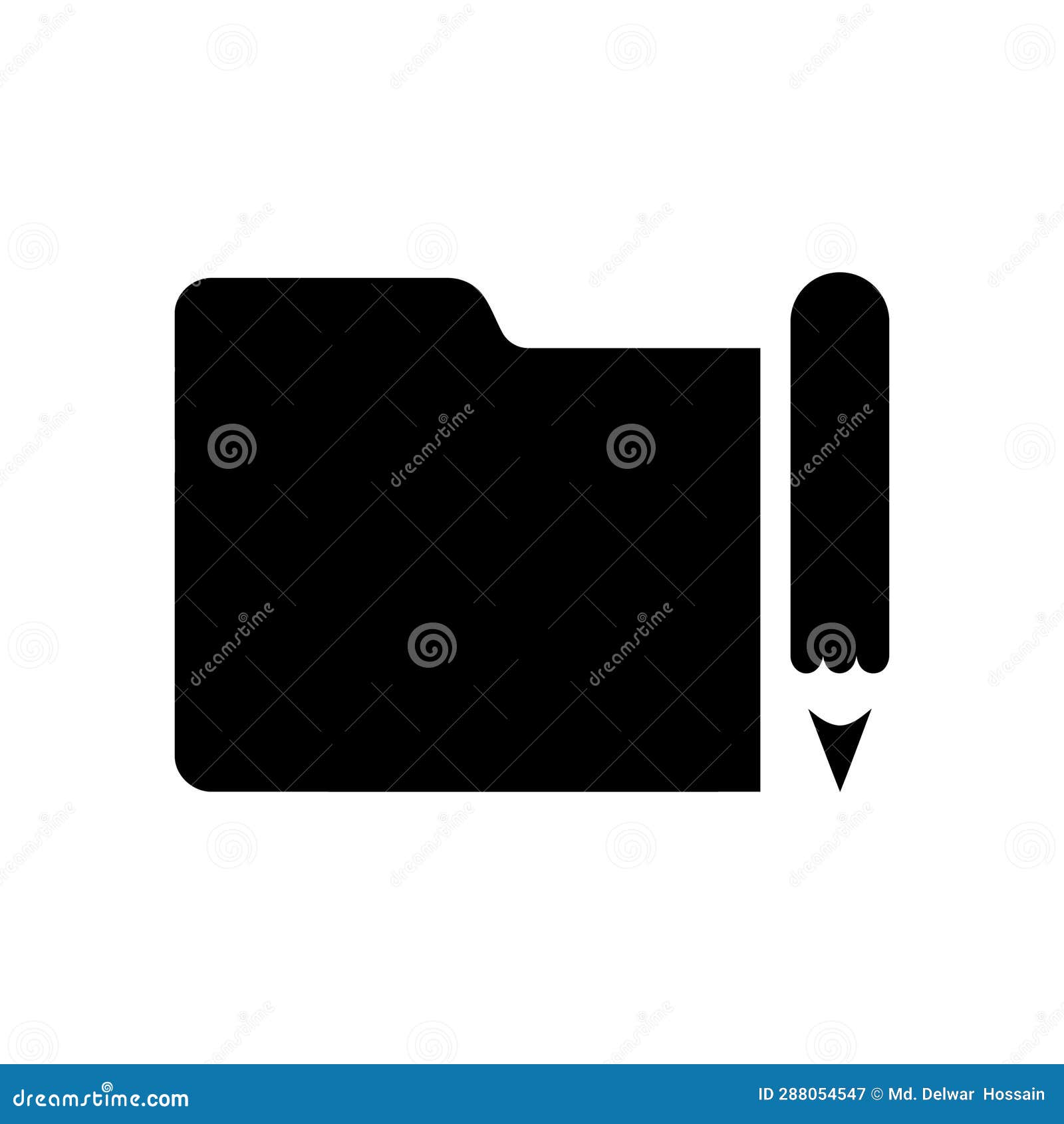 Edit folder icon stock vector. Illustration of white - 288054547