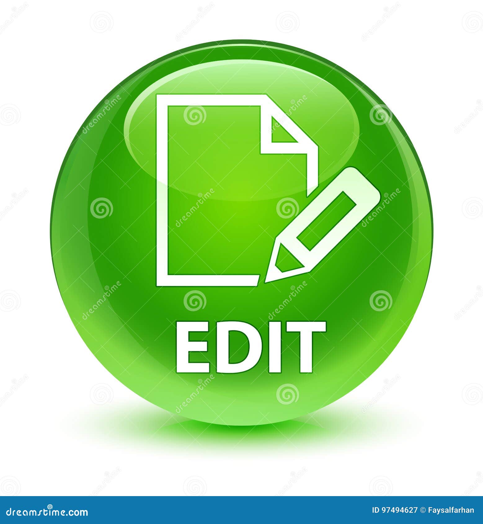 Edit Glassy Green Round Button Stock Illustration - Illustration of ...