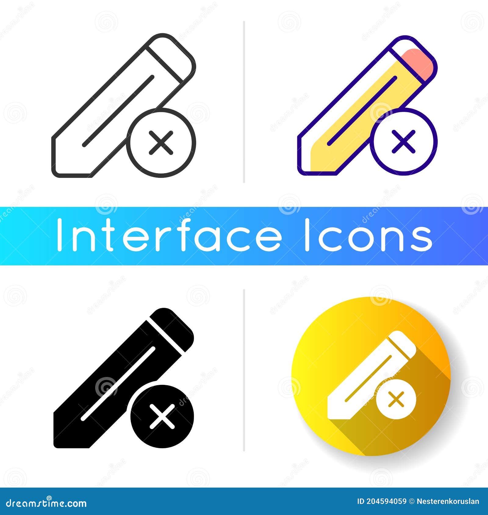 Edit icon stock vector. Illustration of linear, flat - 204594059
