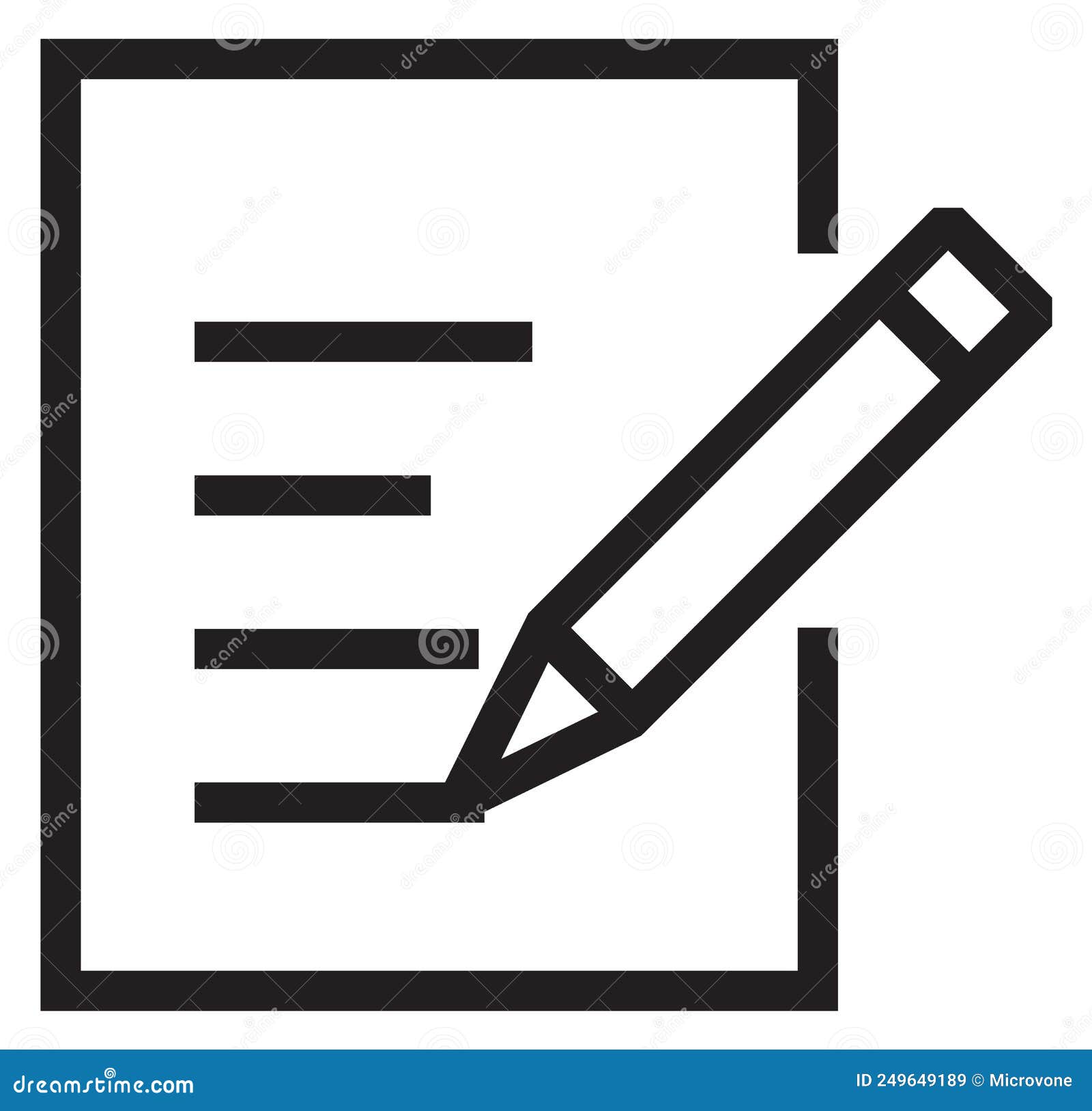 Edit Icon. Pen Writing Document Black Line Symbol Stock Vector ...