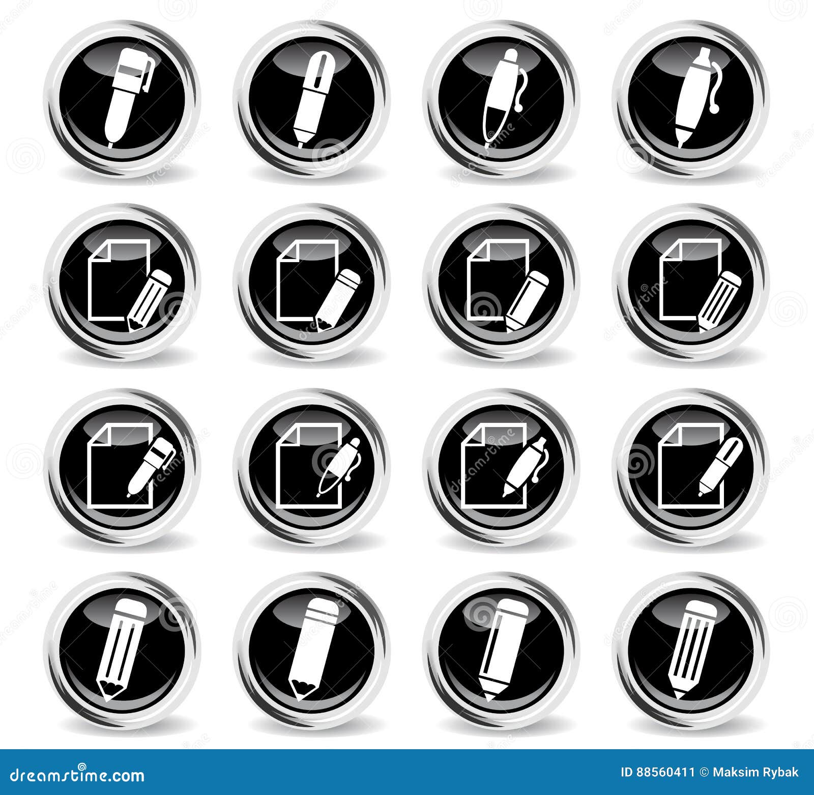 Edit icon set stock illustration. Illustration of iconset - 88560411