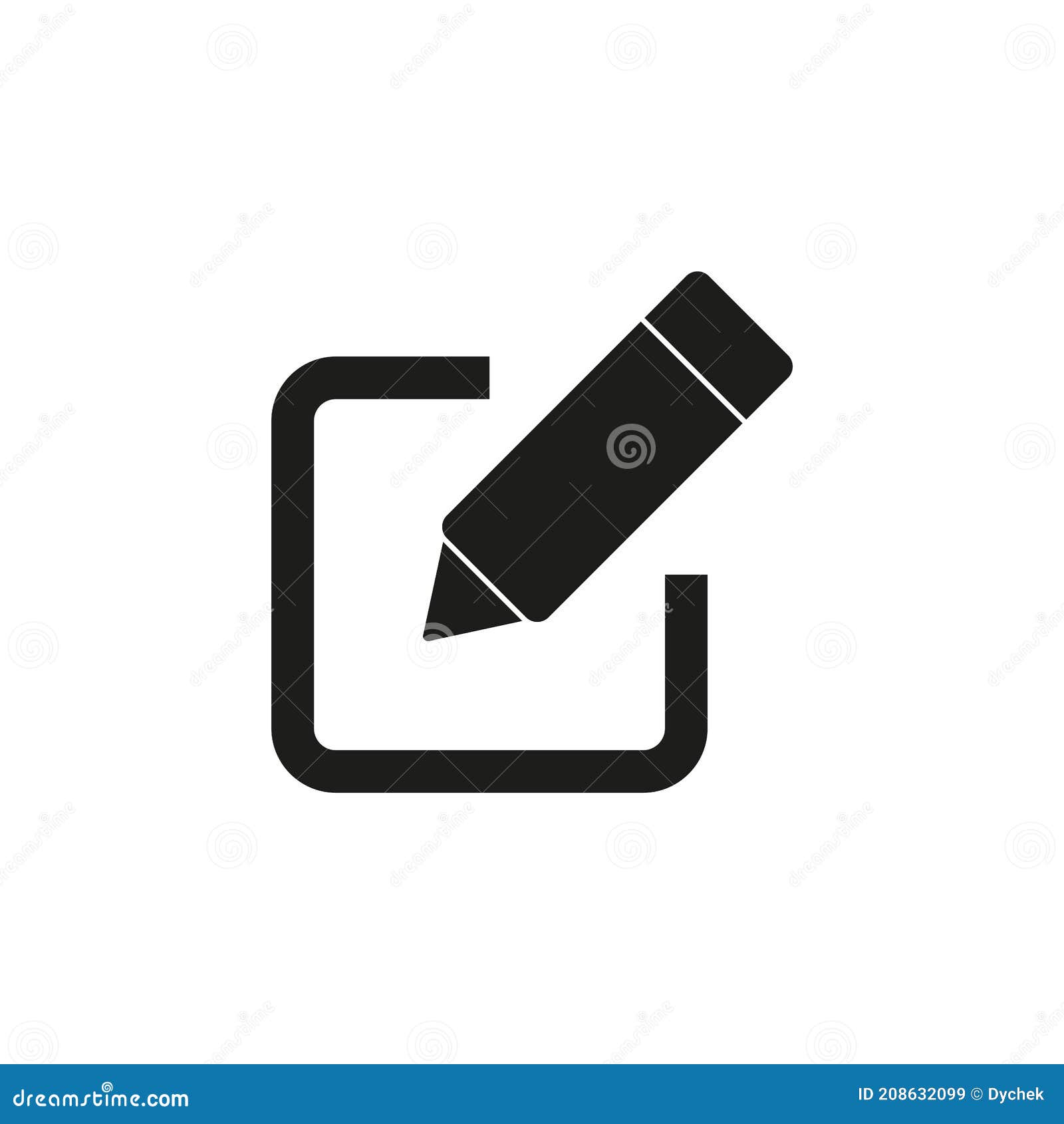 The Edit Icon. Simple Vector Illustration on a White Background Stock ...