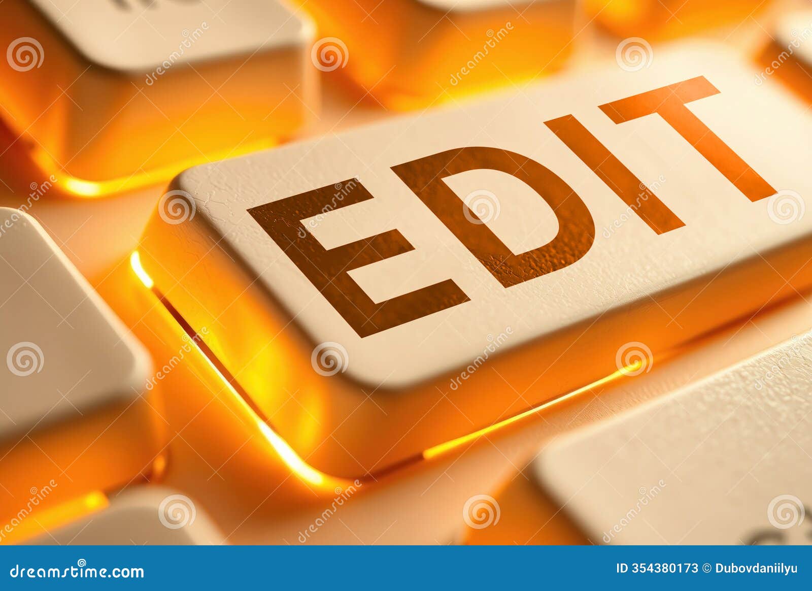 EDIT Inscription Text Words on a Keyboard Key Stock Illustration ...