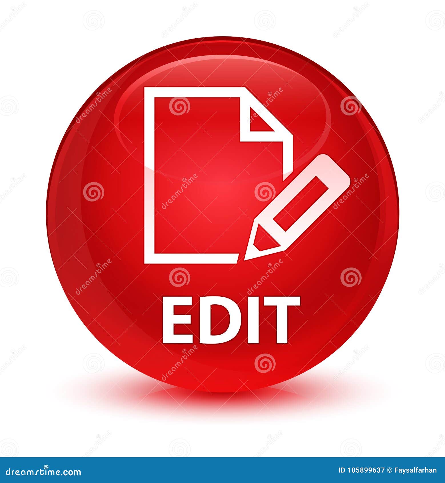 Edit Glassy Red Round Button Stock Illustration - Illustration of ...