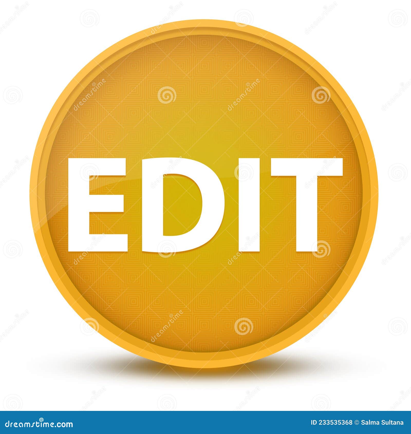 Edit Luxurious Glossy Yellow Round Button Abstract Stock Illustration ...