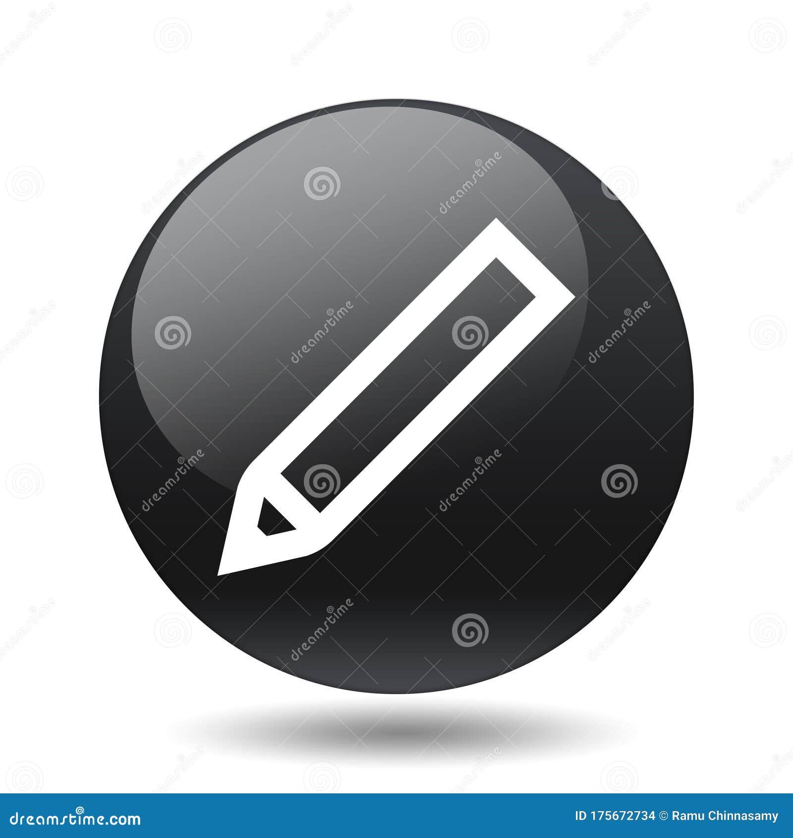 Edit pencil icon button stock illustration. Illustration of college ...