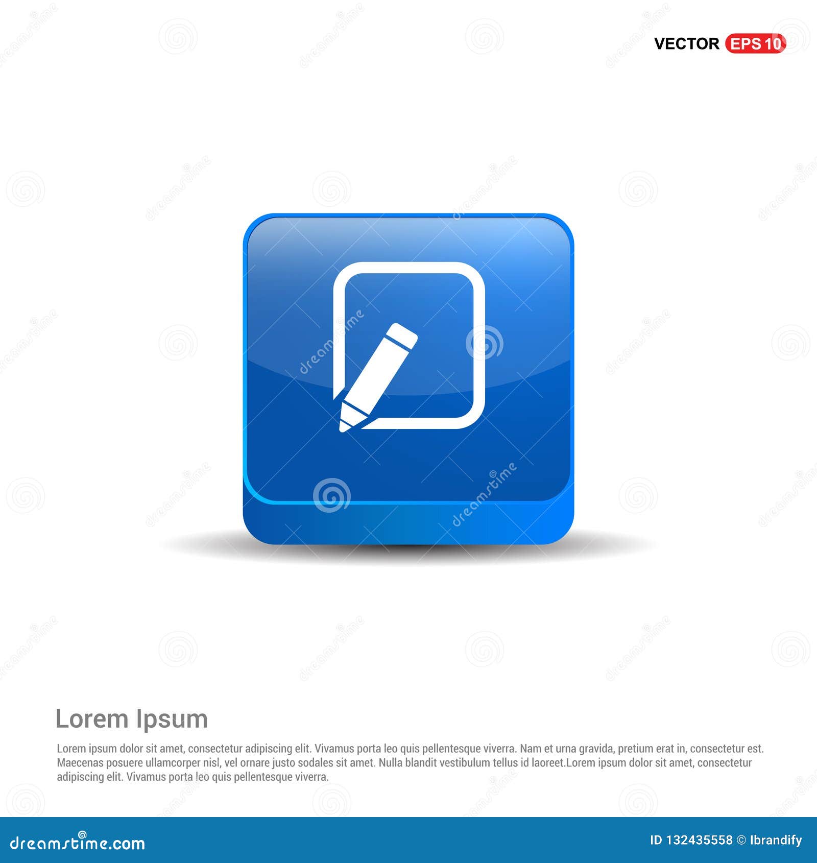 Edit, Pencil Icon - 3d Blue Button Stock Vector - Illustration of ...
