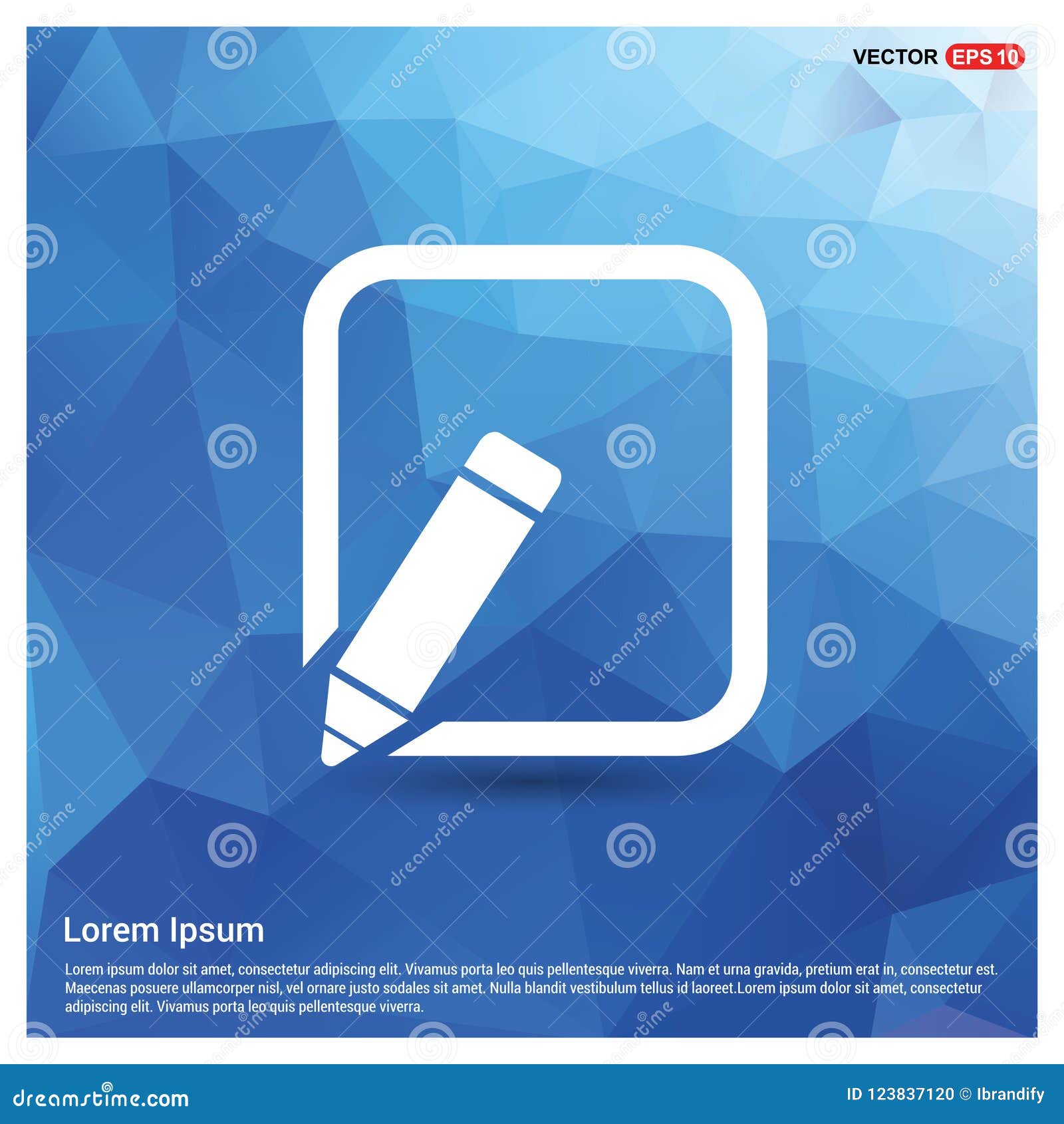 Edit, pencil icon stock vector. Illustration of write - 123837120